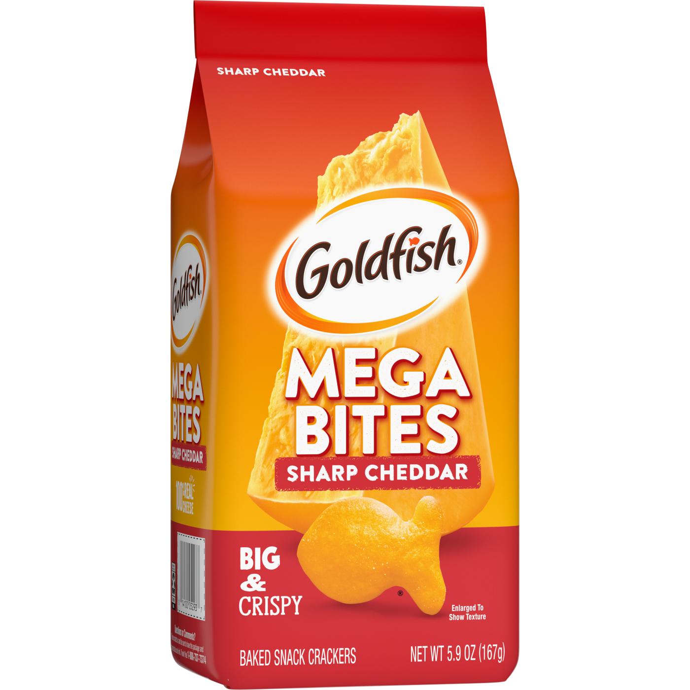 Goldfish Mega Bites Sharp Cheddar Crackers - Shop Crackers ...