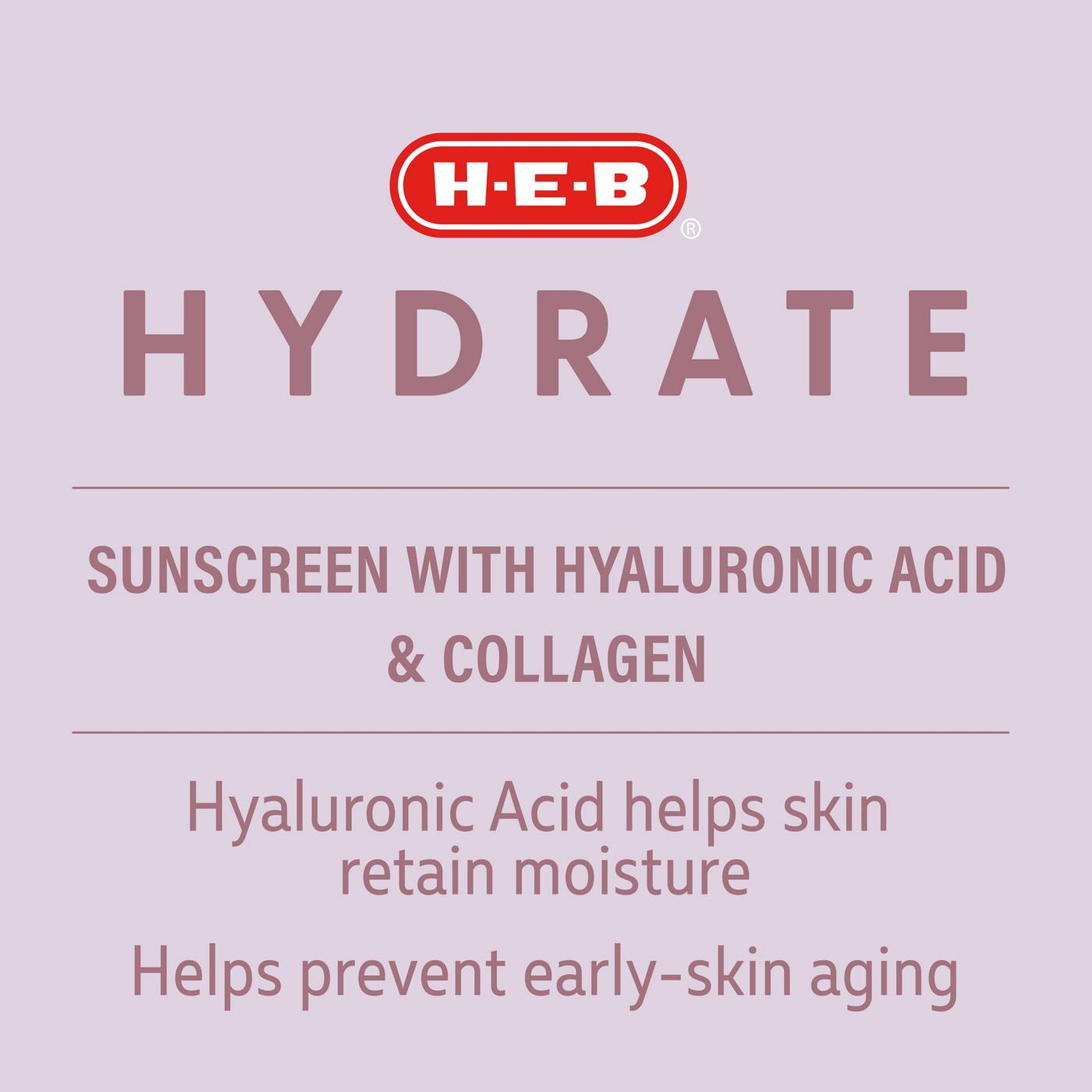H-E-B Hydrate Hyaluronic Acid & Collagen Sunscreen Spray – SPF 50 ...