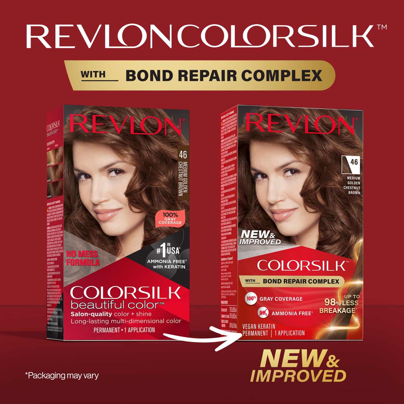 Revlon ColorSilk Hair Color - 46 Medium Gold Chestnut Brown - Shop Hair ...