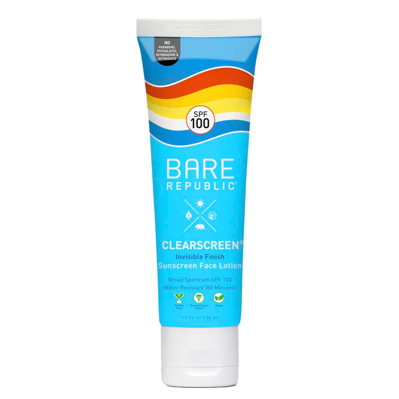 Bare Republic Clearscreen Invisible Finish Sunscreen Face Lotion SPF 100 - Shop Bath & Skin Care ...