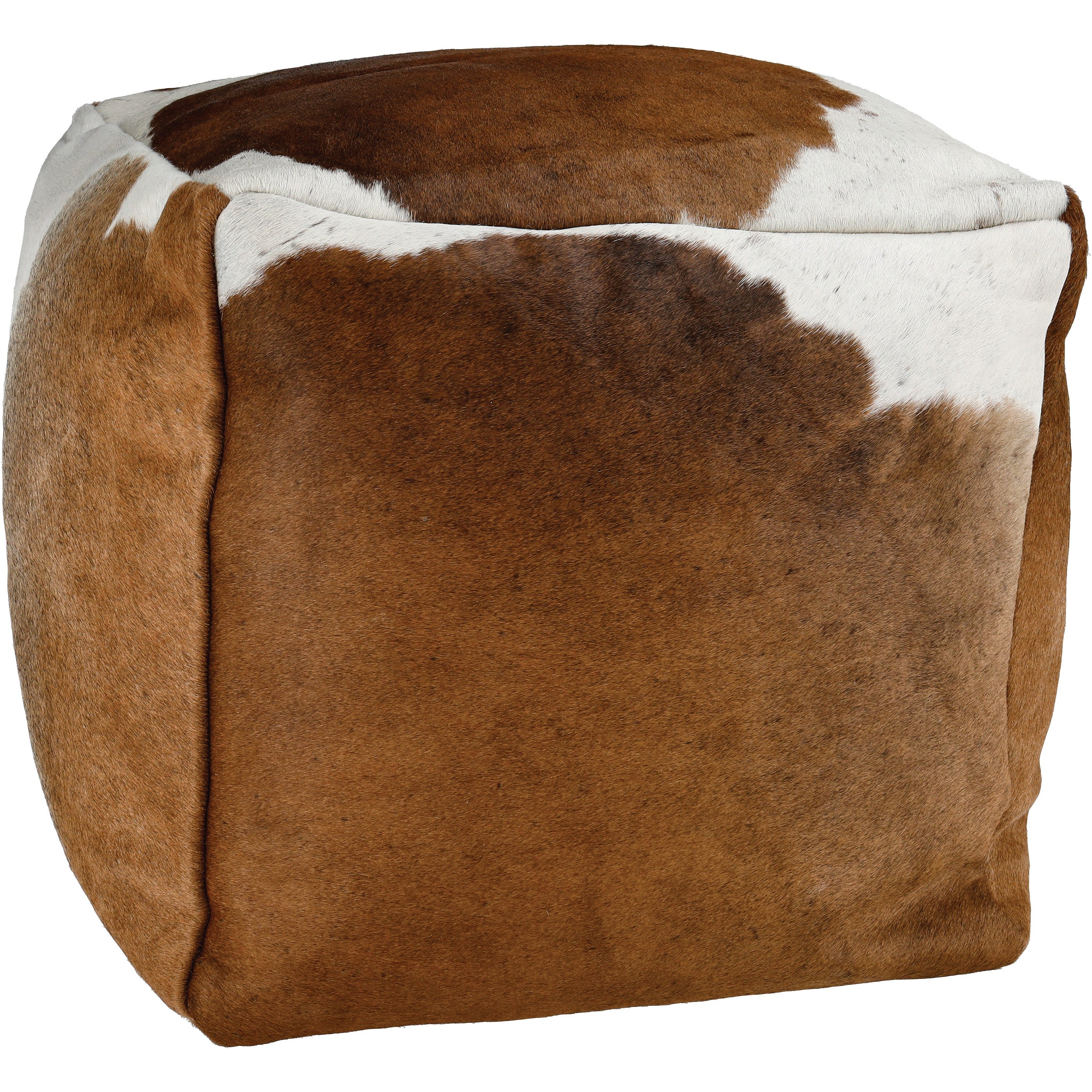 Texas Proud Cowhide Pouf - Brown & White - Shop Seasonal Decor at H-E-B