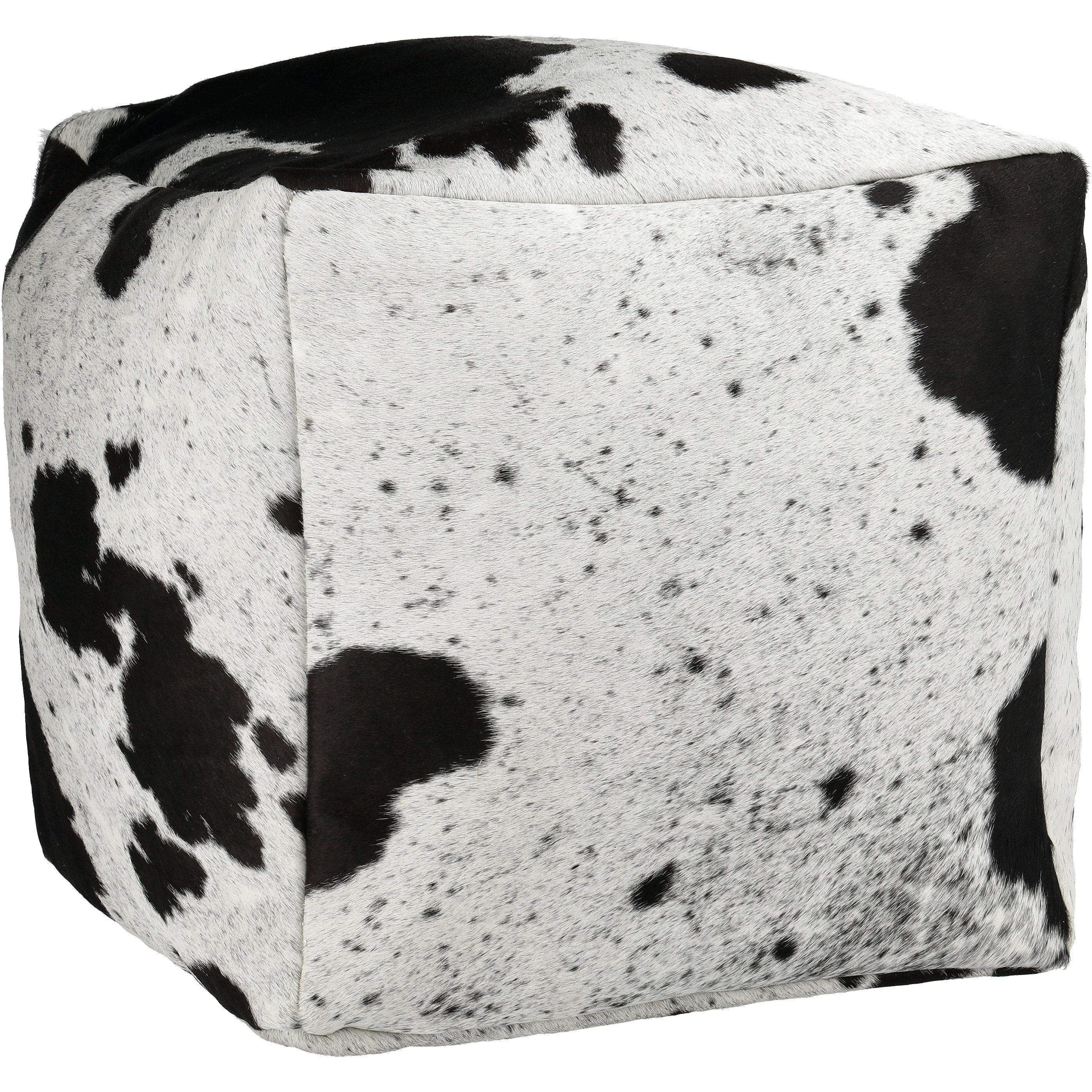 Texas Proud Black & White Cowhide Pouf - Shop Seasonal Decor at H-E-B