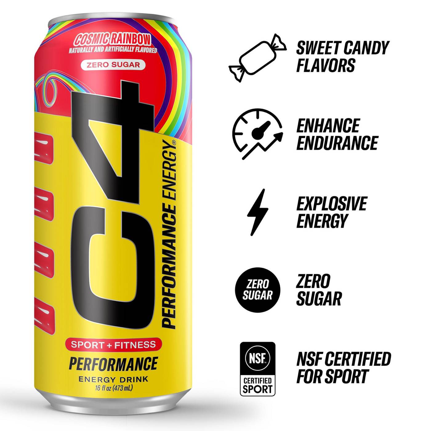 C4 Performance Zero Sugar Energy Drink - Cosmic Rainbow - Shop Sports & energy drinks at H-E-B