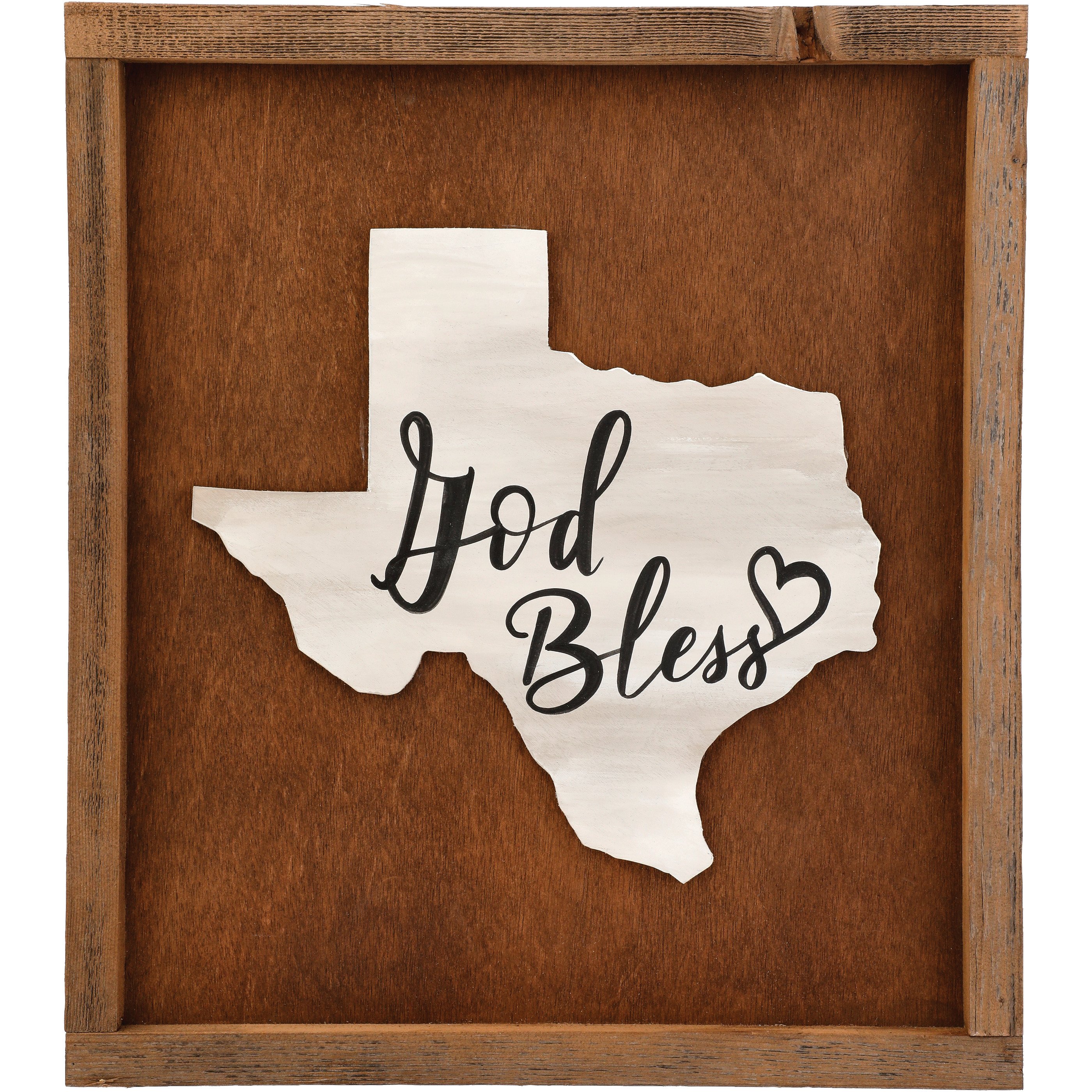 Texas Proud God Bless Texas Wooden Framed Wall Art - Shop Seasonal ...