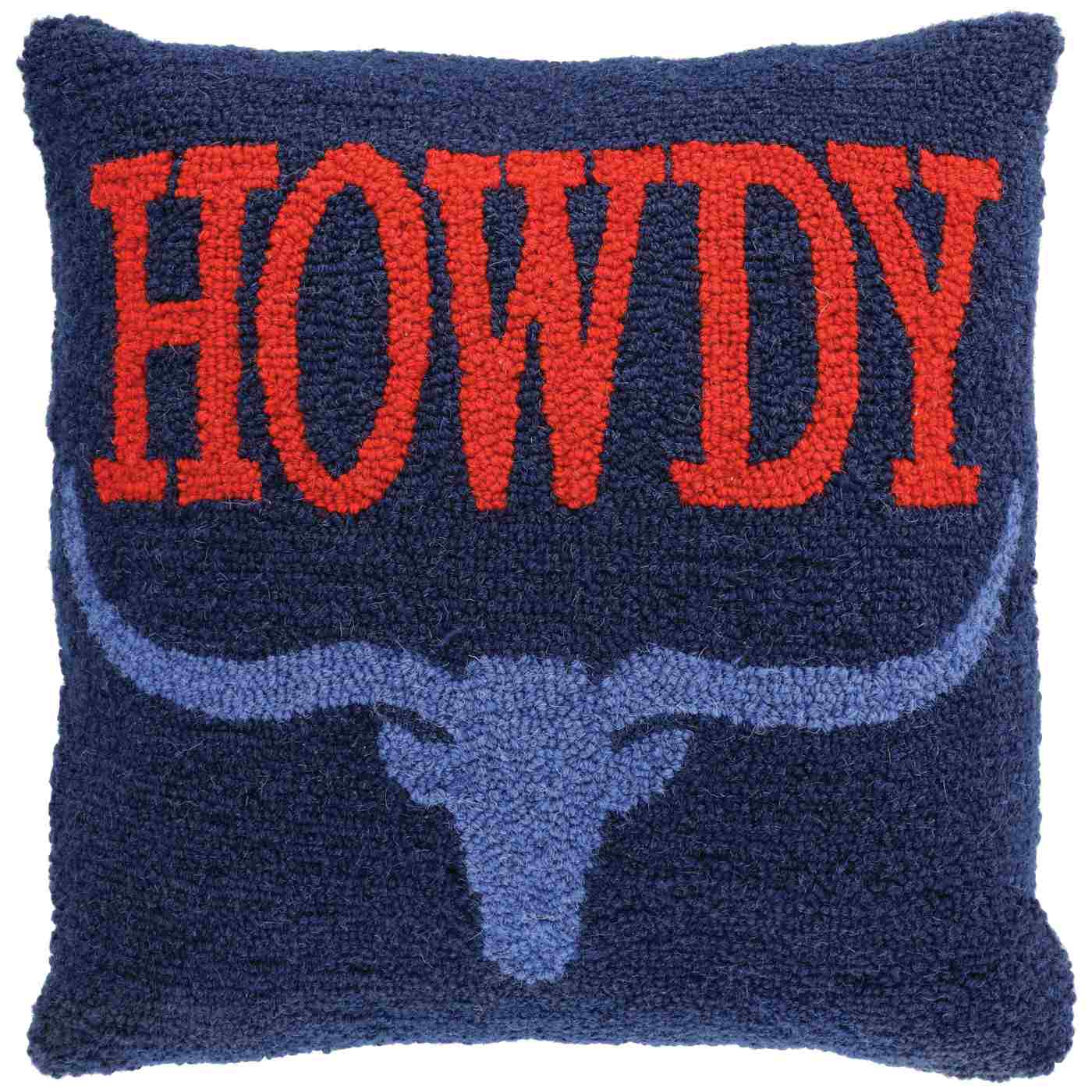 Texas Proud Howdy Longhorn Hook Wool Toss Pillow - Shop Pillows at H-E-B