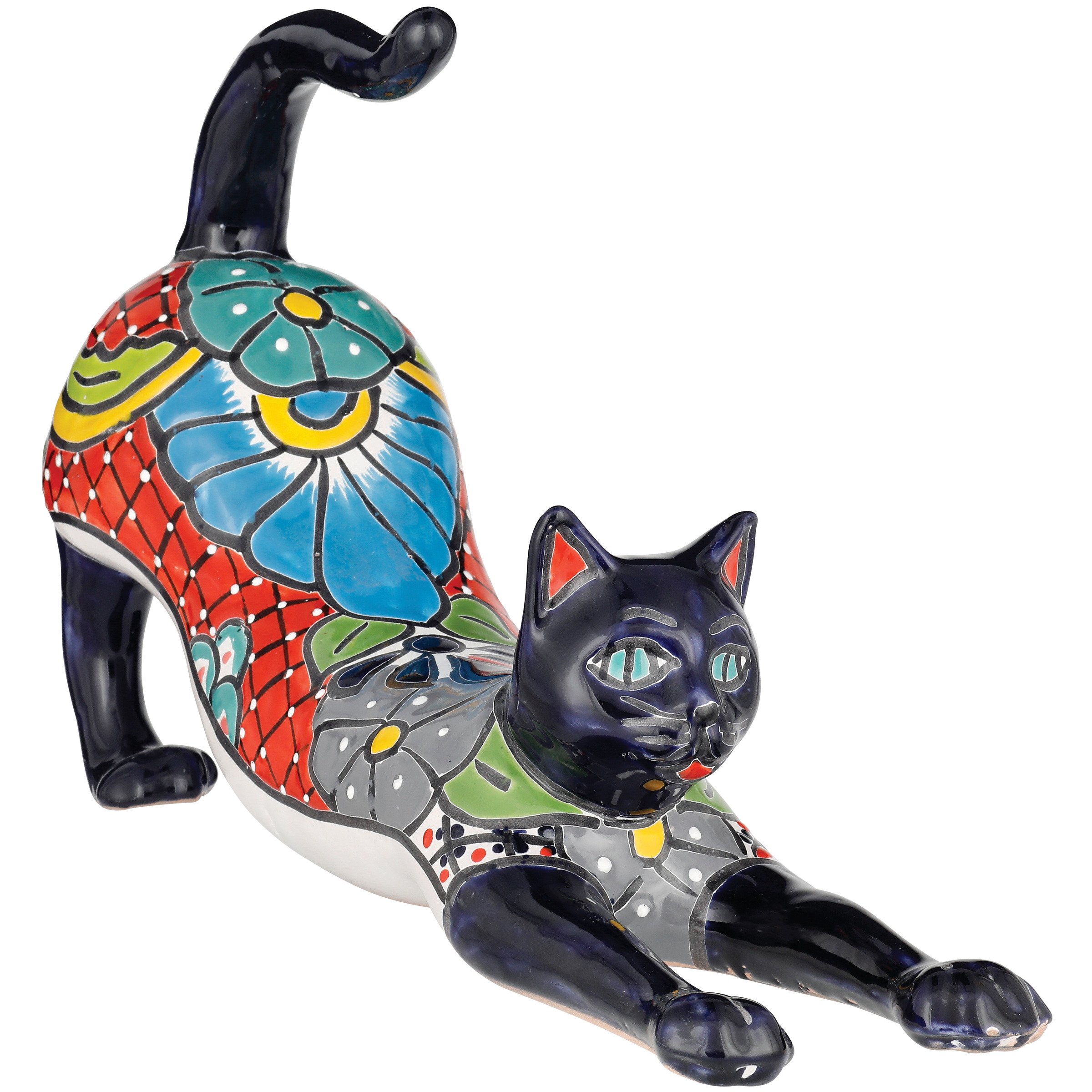 Blue Orange Pottery Talavera Stretched Cat - Shop Outdoor decor at H-E-B