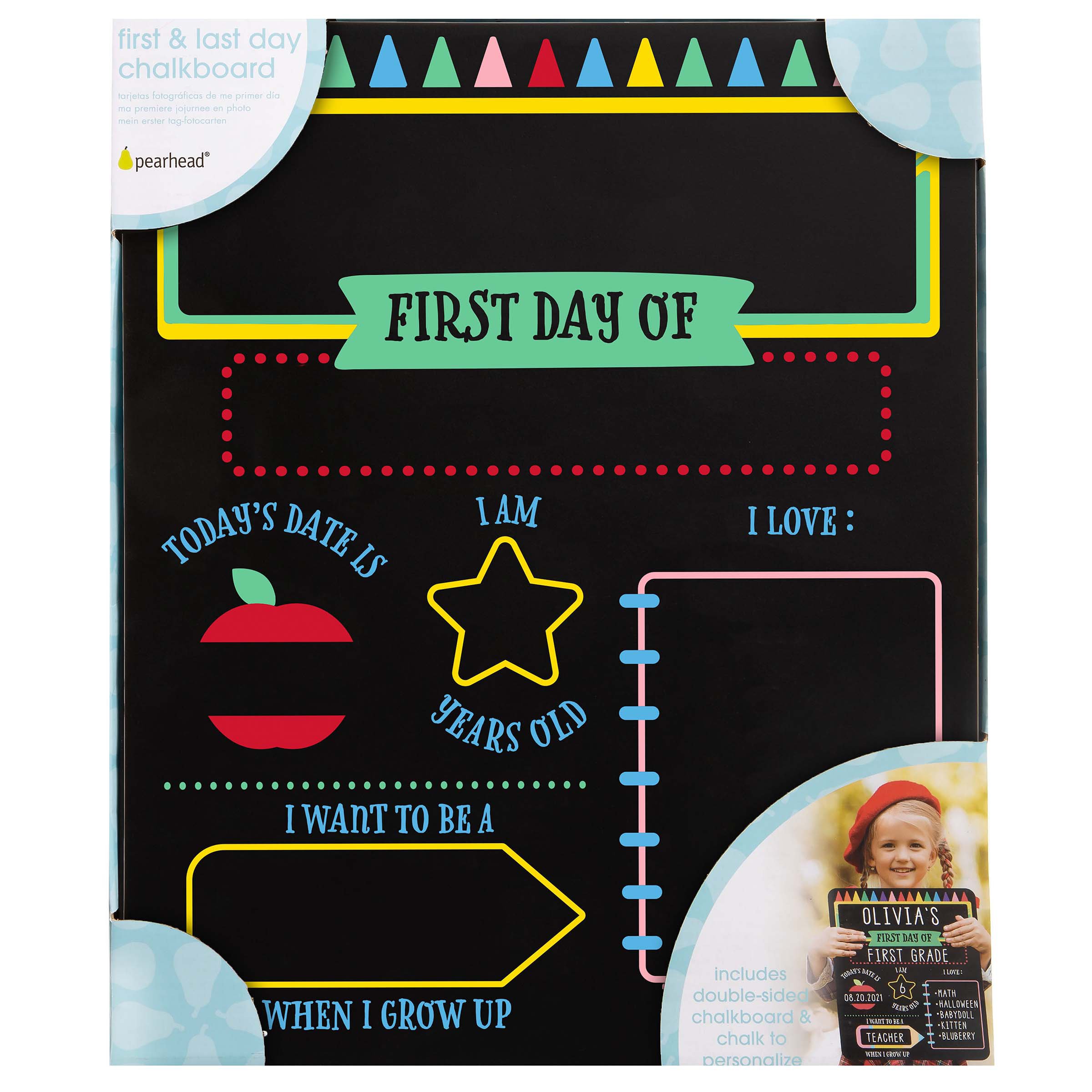 Pearhead First & Last Day of School Reversible Chalkboard - Shop Kits ...