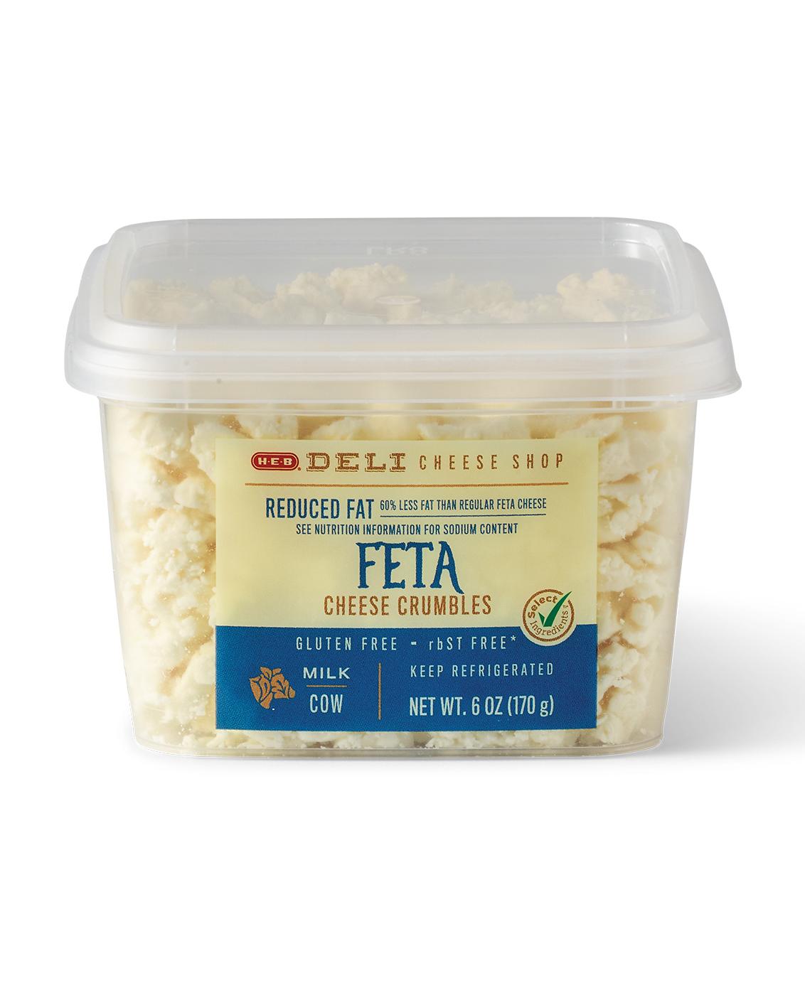 H-E-B Deli Reduced Fat Feta Cheese Crumbles - Shop Cheese at H-E-B