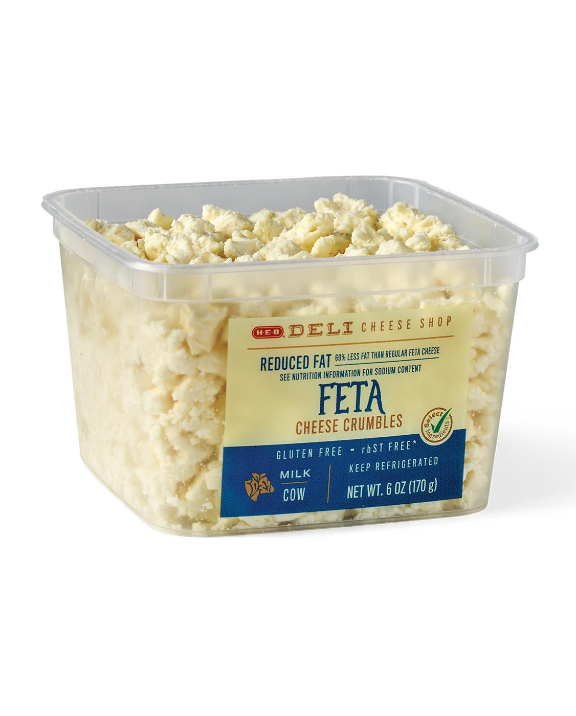H-E-B Deli Reduced Fat Feta Cheese Crumbles - Shop Cheese at H-E-B