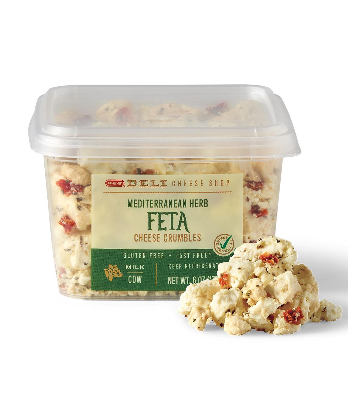H-E-B Deli Mediterranean Herb Feta Cheese Crumbles - Shop Cheese at H-E-B