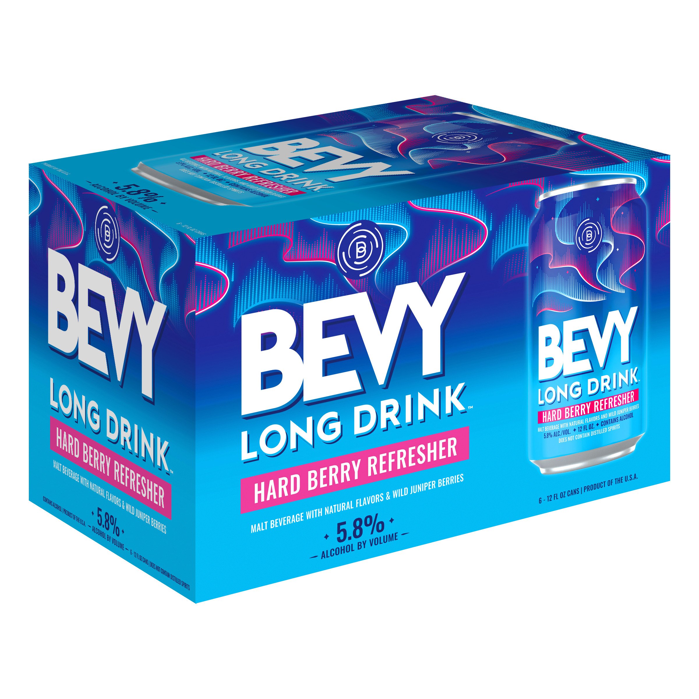 Bevy Long Drink Hard Sparkling Berry Refresher Malt Beverage 12 oz Cans ...