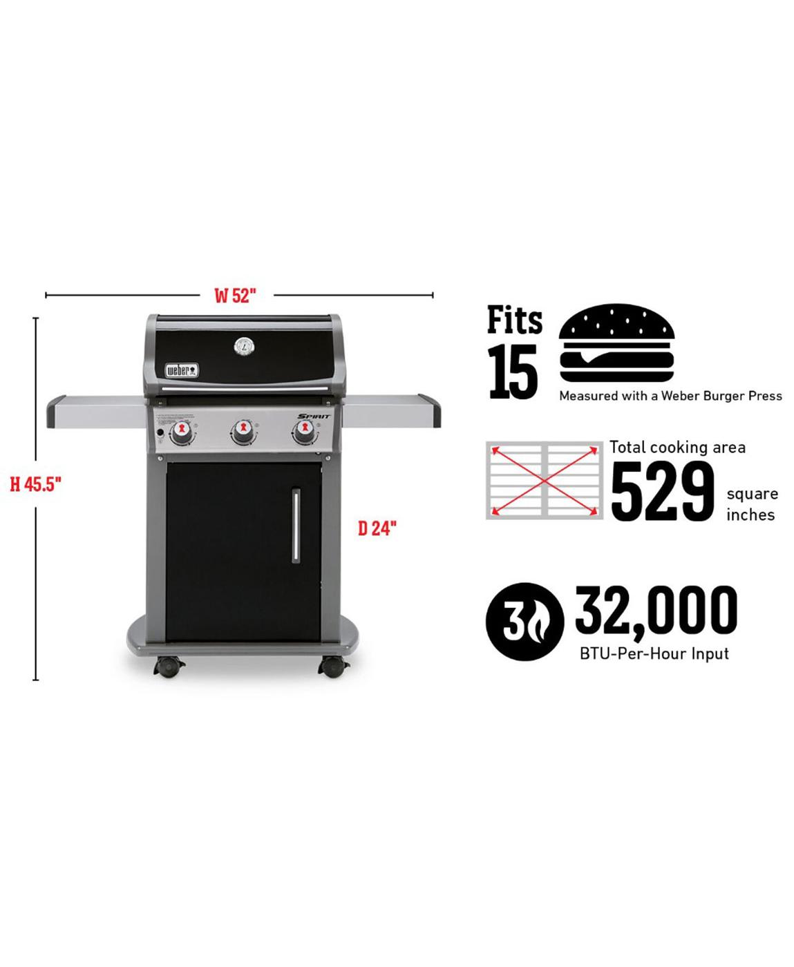 Weber Spirit E-310 Gas Grill - Black - Shop Grills & smokers at H-E-B