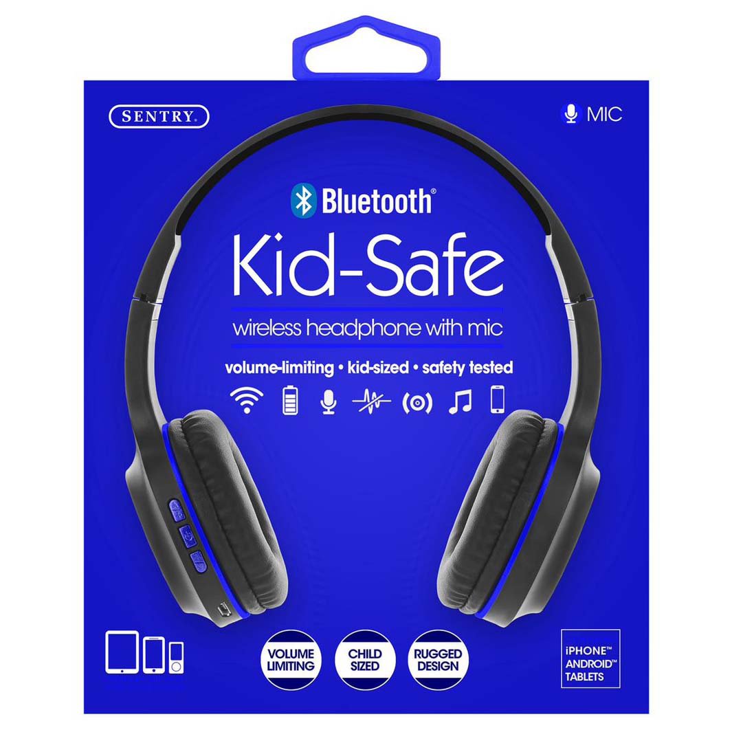 Sentry Kid-Safe Wireless Headphones with Mic - Blue & Black - Shop ...