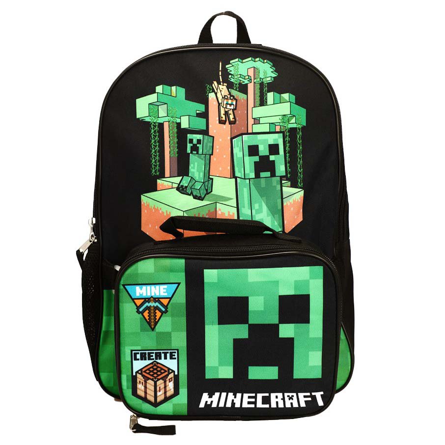 Bioworld Minecraft Creeper Kids Backpack with Lunch Box - Shop ...