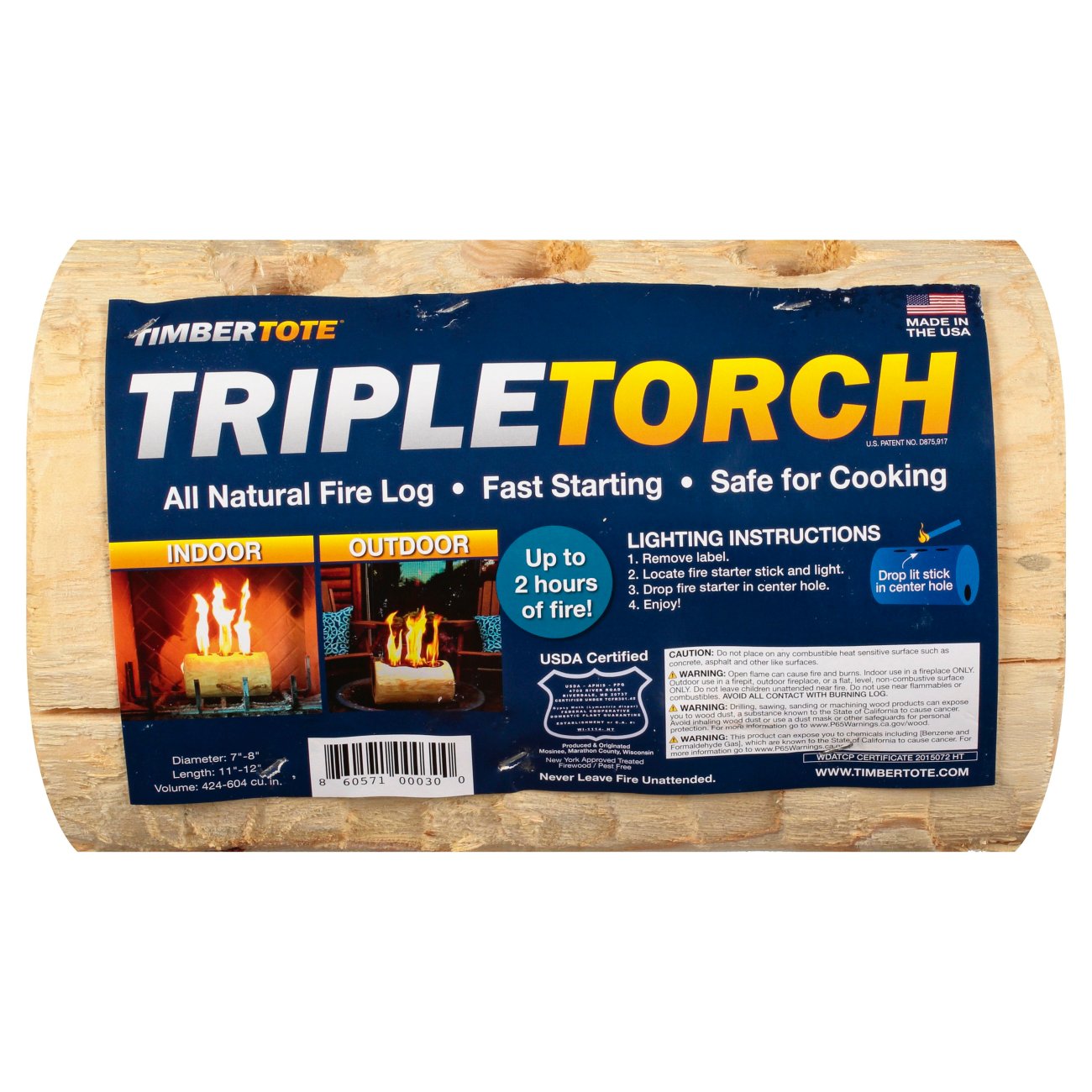 TimberTote TripleTorch Fire Log - Shop Charcoal, wood & fuel at H-E-B