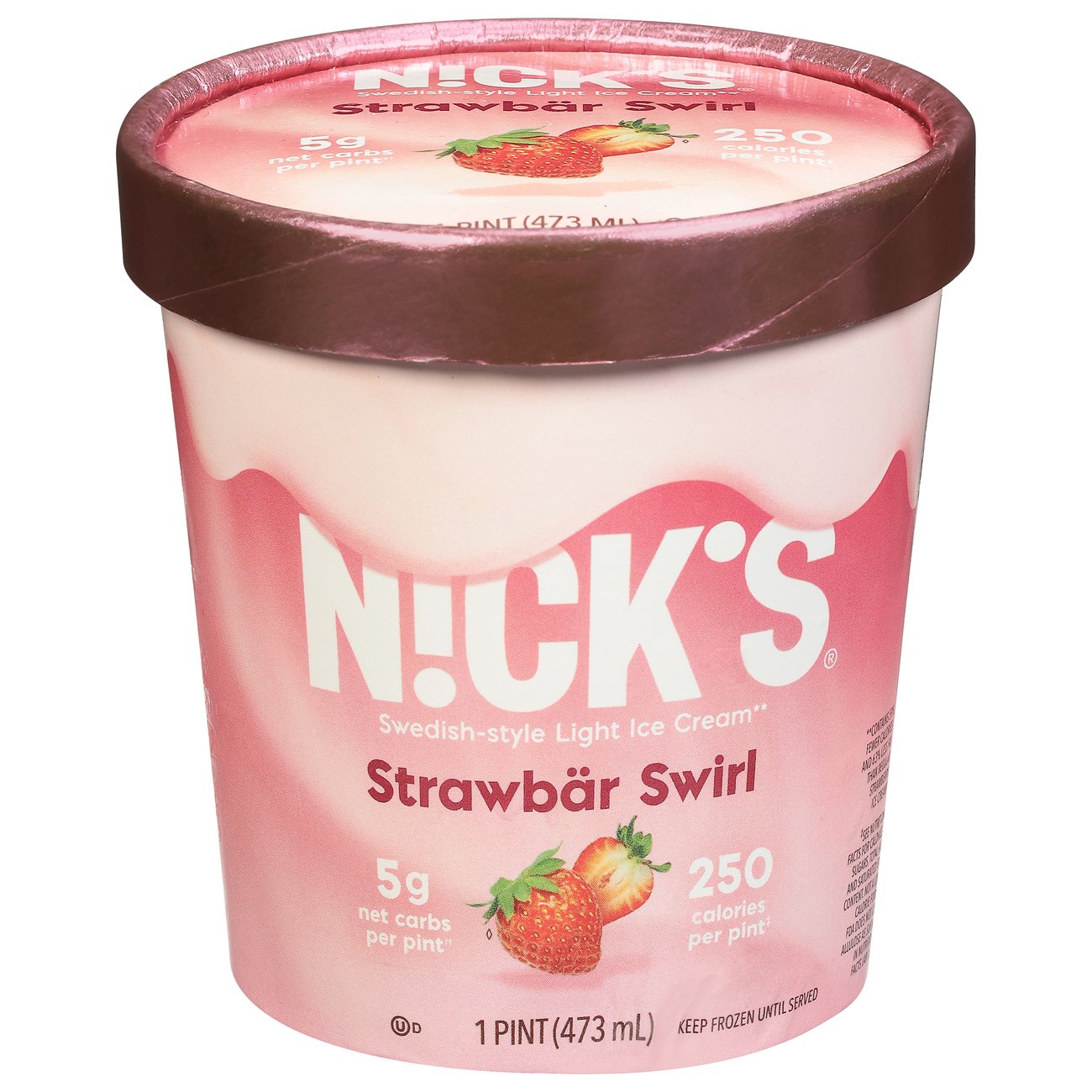 Nick's Strawbar Swirl Swedish-Style Light Ice Cream - Shop Ice cream at ...