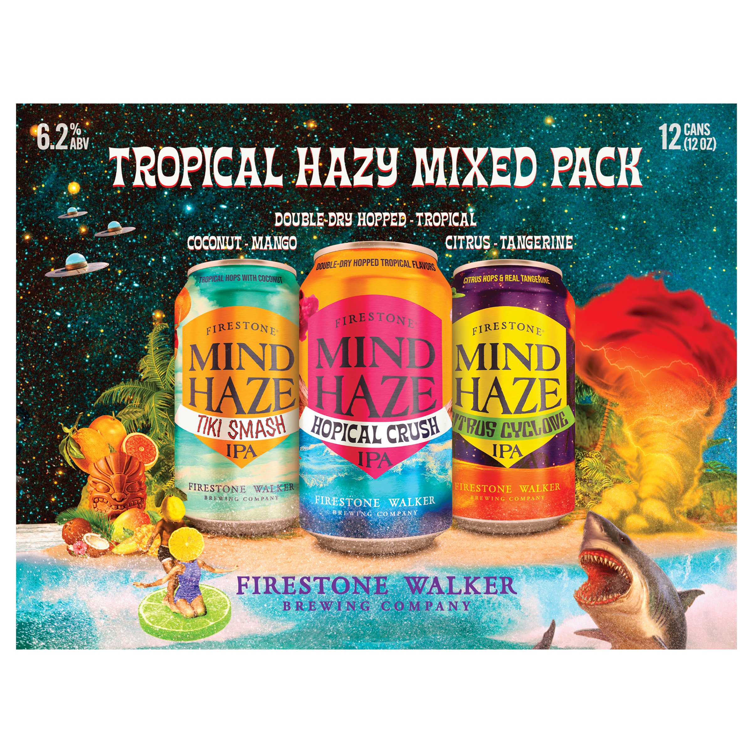 Firestone Walker Tropical Hazy IPA Craft Beer Mixed Pack 12 pk Cans ...