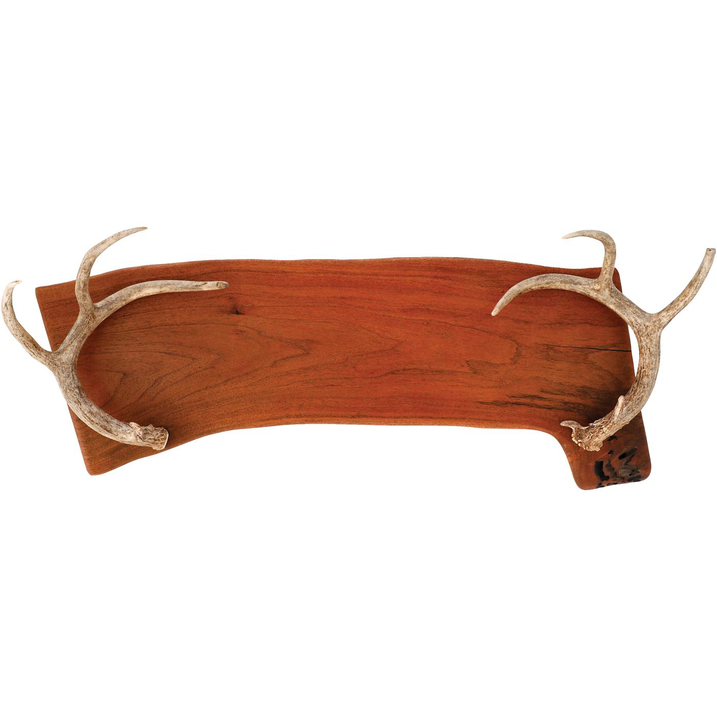 Texas Proud Decorative Wood Tray with Whitetail Antlers - Shop Seasonal Decor at H-E-B