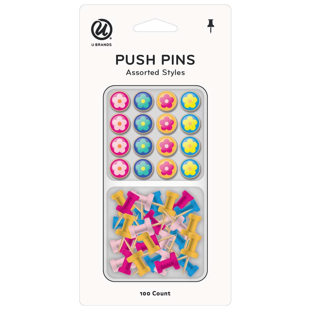 U Brands Assorted Style Push Pins - Shop Tools & equipment at H-E-B