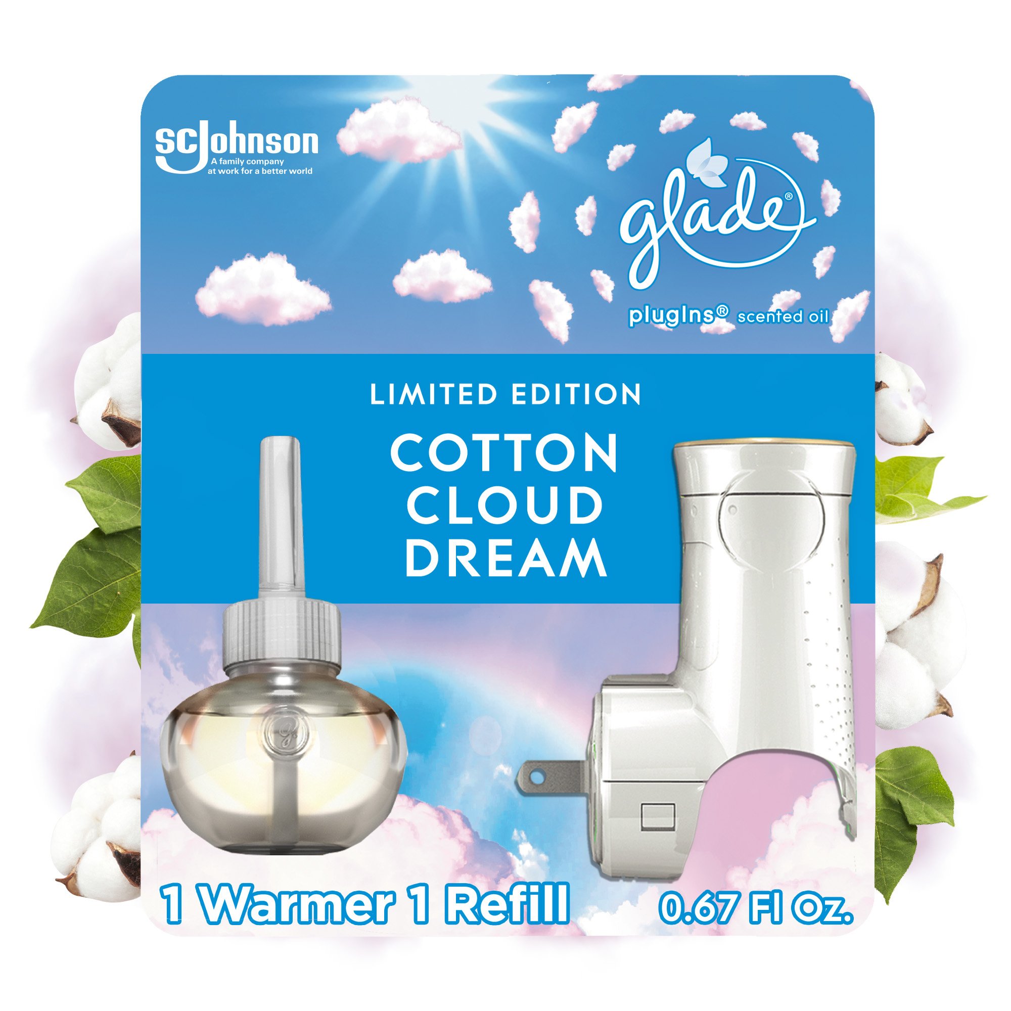 Glade PlugIns Warmer & Scented Oil Refill - Cotton Cloud Dream - Shop ...