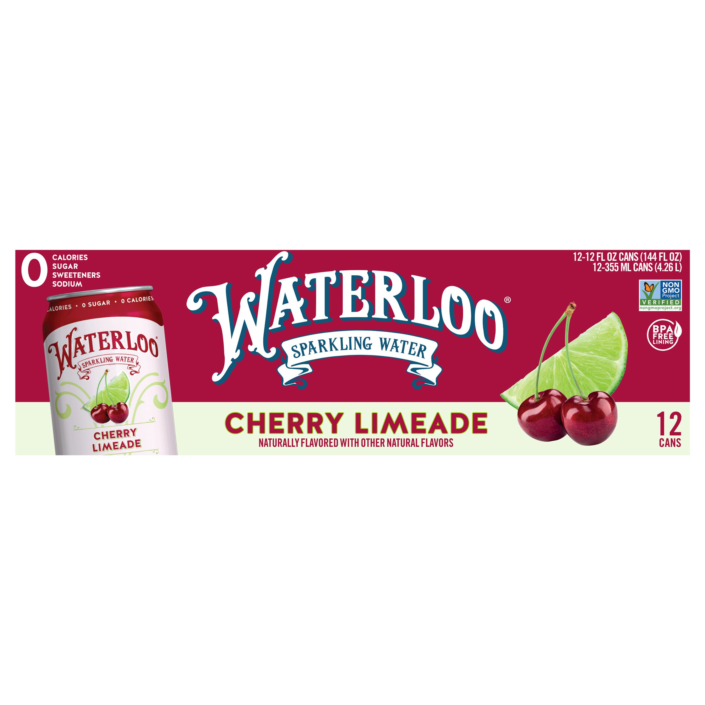 Waterloo Cherry Limeade Sparkling Water 12 pk Cans - Shop Water at H-E-B