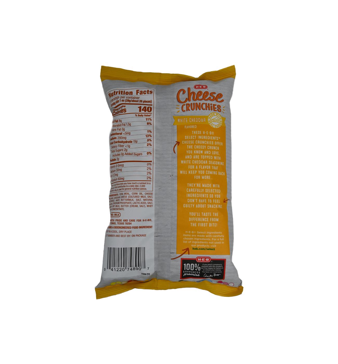 H-E-B Baked Cheese Crunchies - White Cheddar - Shop Chips at H-E-B