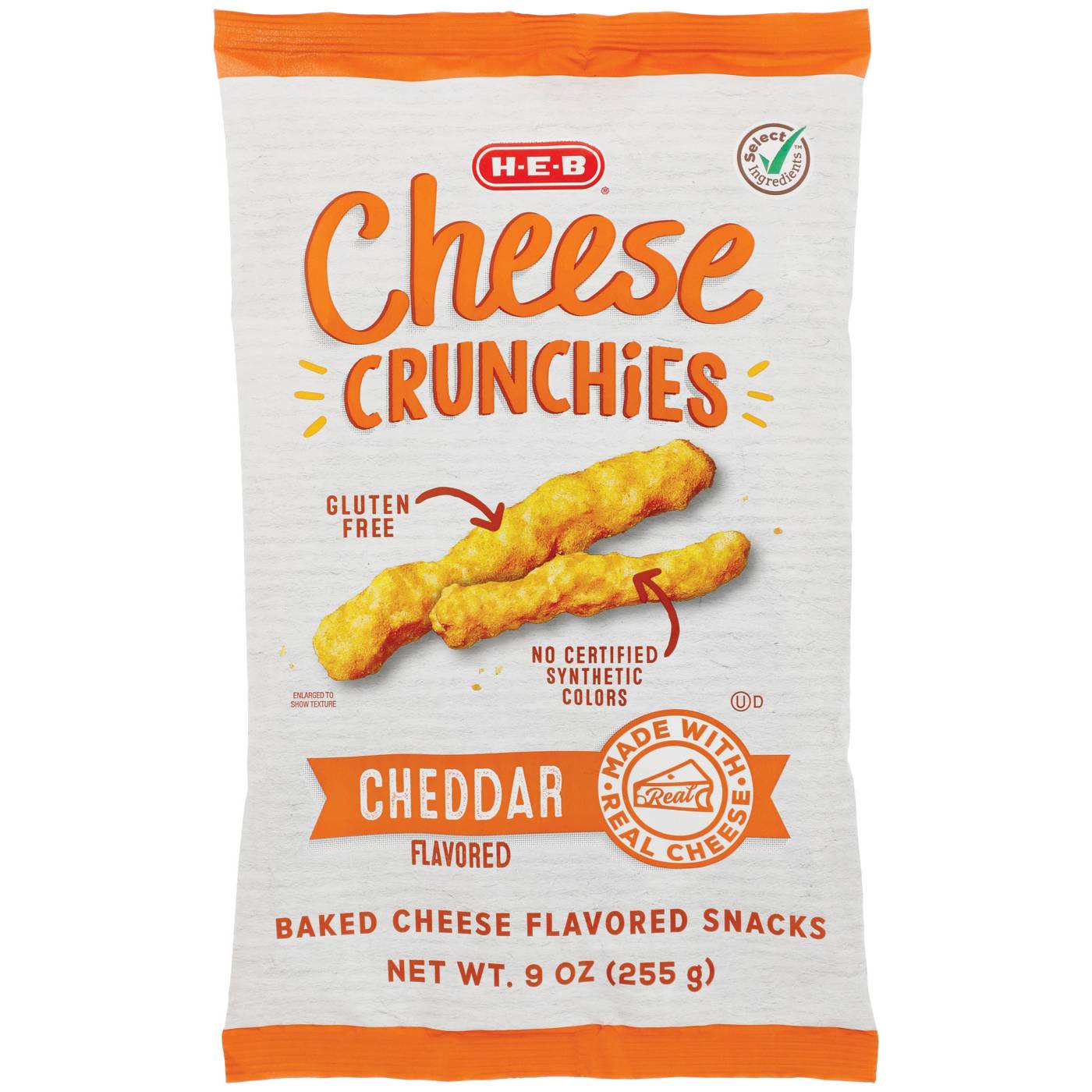 H-E-B Baked Cheese Crunchies - Cheddar - Shop Chips at H-E-B