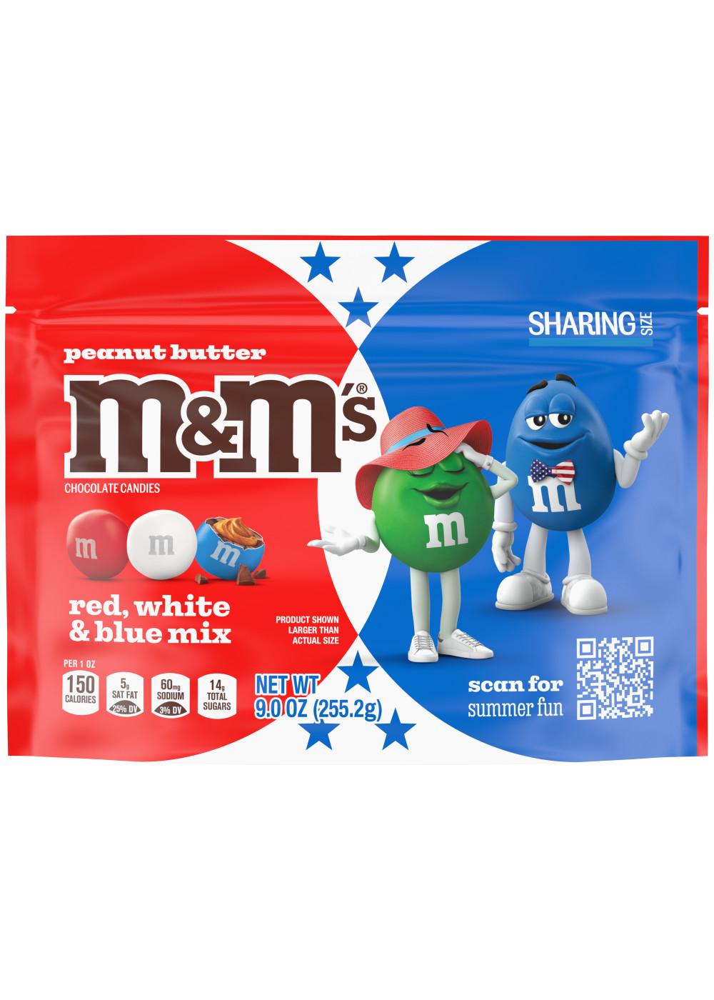 M&M'S Peanut Butter Milk Chocolate Red White & Blue Summer Candy ...