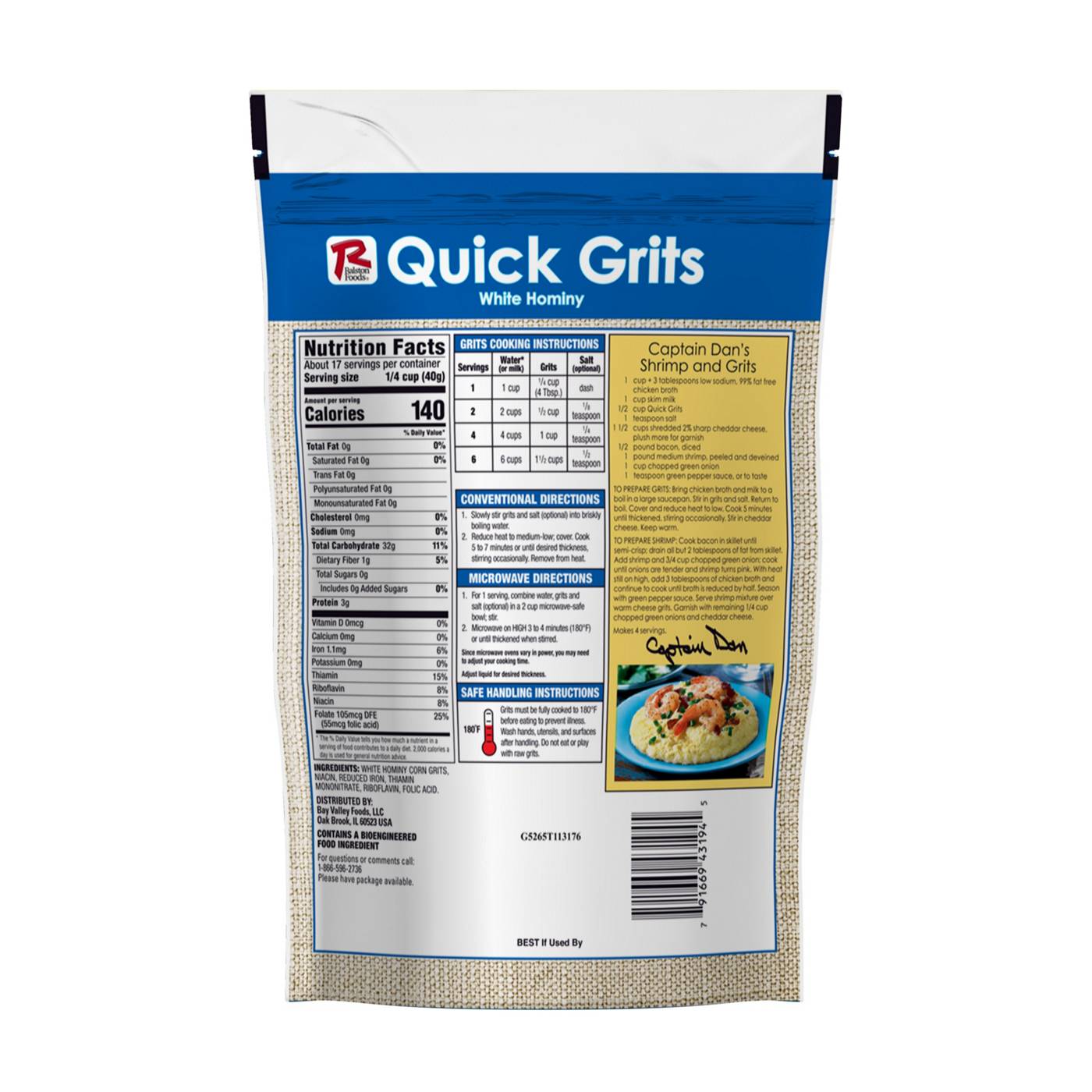 Ralston Quick Grits White Hominy - Shop Oatmeal & hot cereal at H-E-B