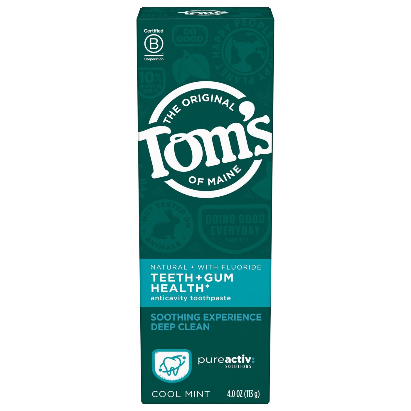 Tom's of Maine Teeth + Gum Health Anticavity Toothpaste Cool Mint ...