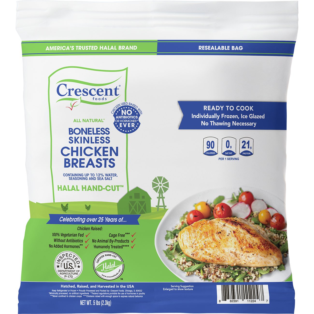 Crescent Foods Frozen Halal Boneless Skinless Chicken Breasts - Shop ...