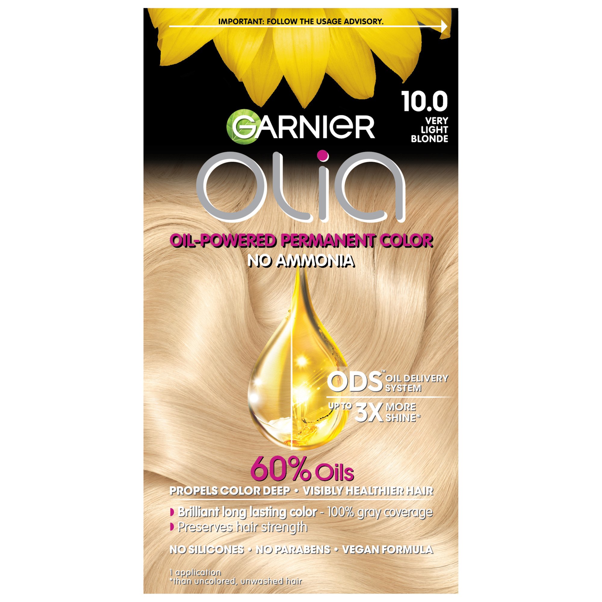 Garnier Olia Oil Powered Ammonia Free Permanent Hair Color 10.0 Very ... Garnier Olia Oil Powered Ammonia Free Permanent Hair Color 10.0 Very ...