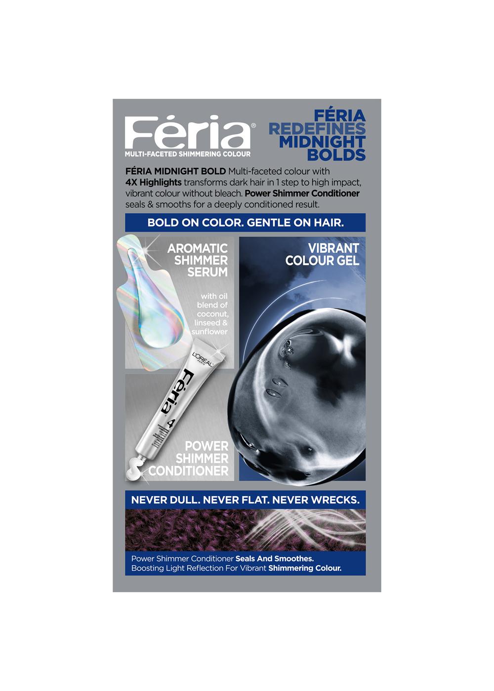 L'Oréal Paris Feria Midnight Bolds Multi-Faceted Permanent Hair Color ...