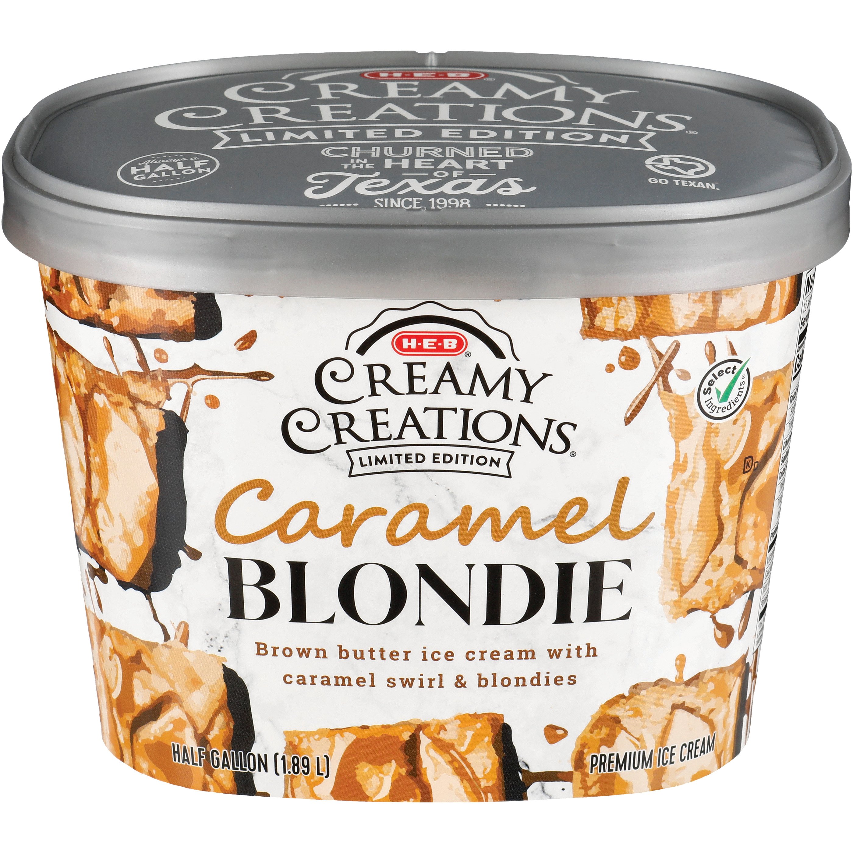 H-E-B Creamy Creations Caramel Blondie Ice Cream - Shop Ice cream at H-E-B