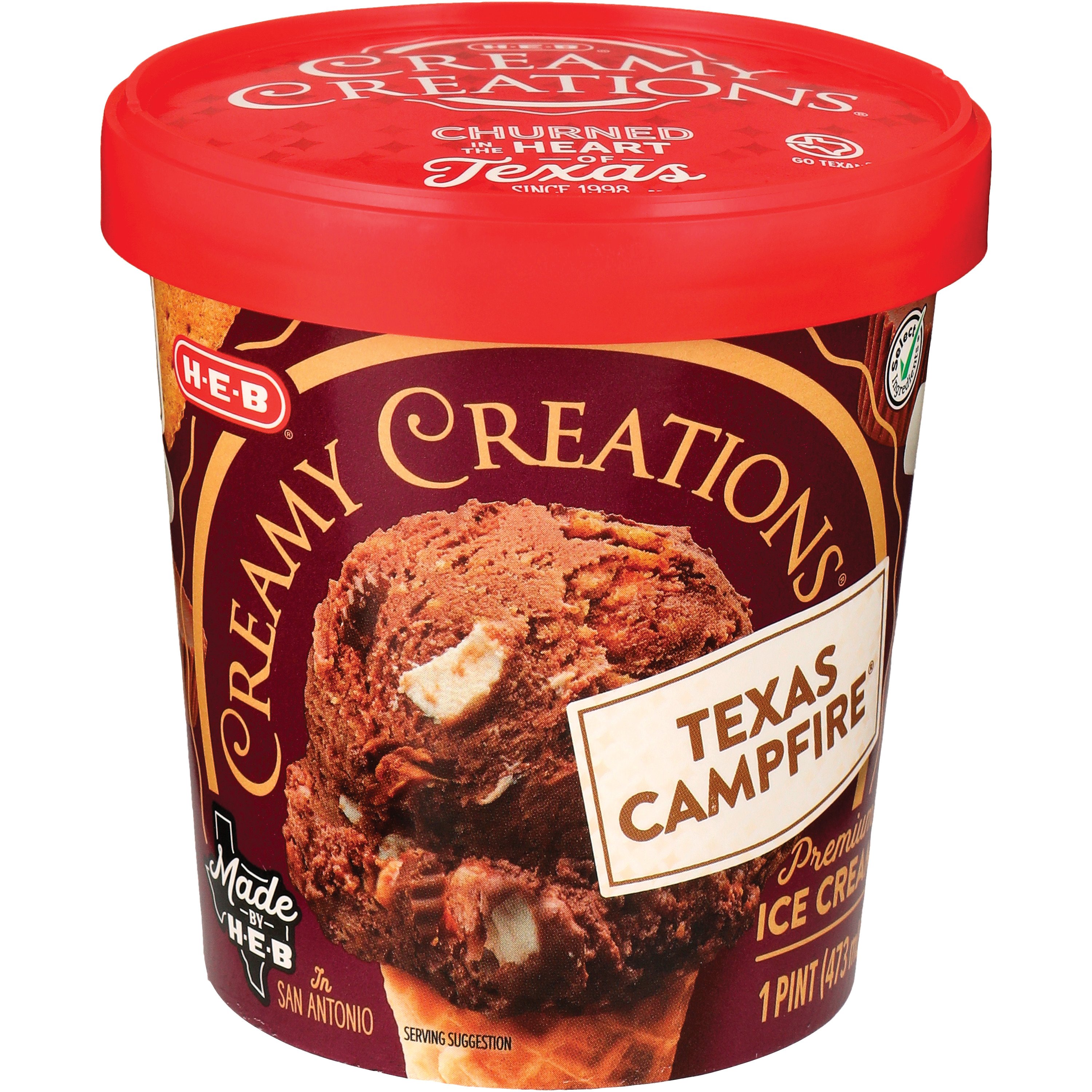 H-E-B Creamy Creations Texas Campfire Ice Cream - Shop Ice Cream ...