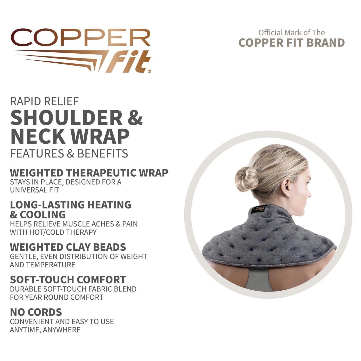 Copper Fit Rapid Relief + Neck & Shoulder Weighted Therapeutic Wrap ...