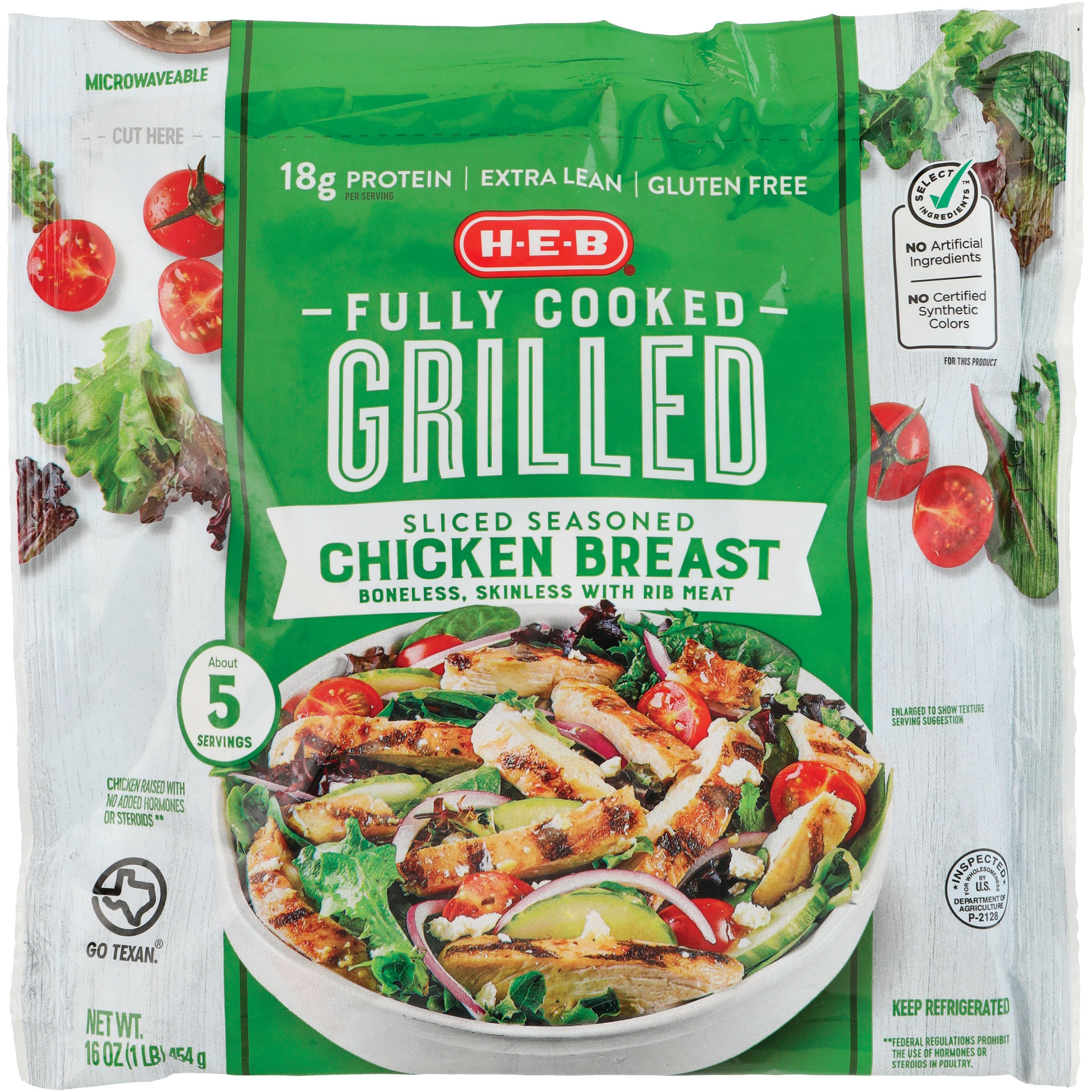 H-E-B Fully Cooked Sliced & Seasoned Grilled Chicken Breast - Shop ...