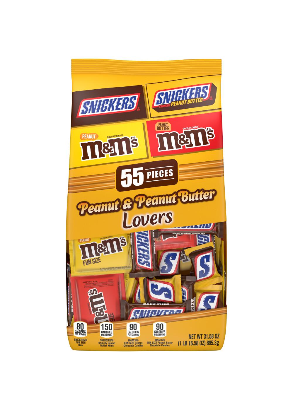 M&M'S & Snickers Peanut & Peanut Butter Lovers Fun Size Candy - Shop ...