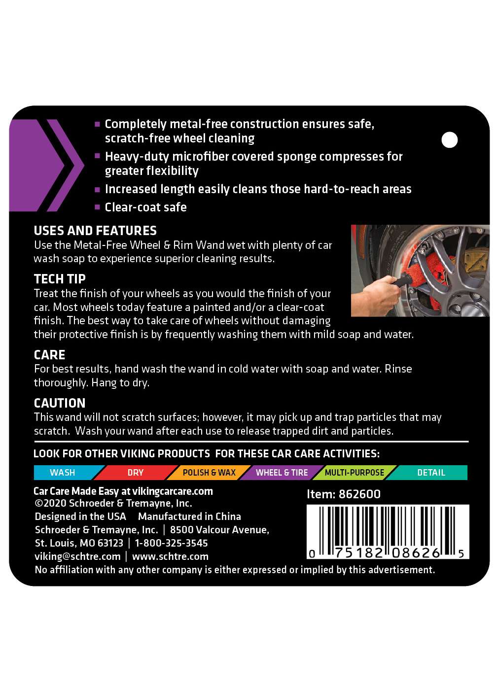 Viking Microfiber Wheel & Rim Wand - Shop Automotive cleaners at H-E-B