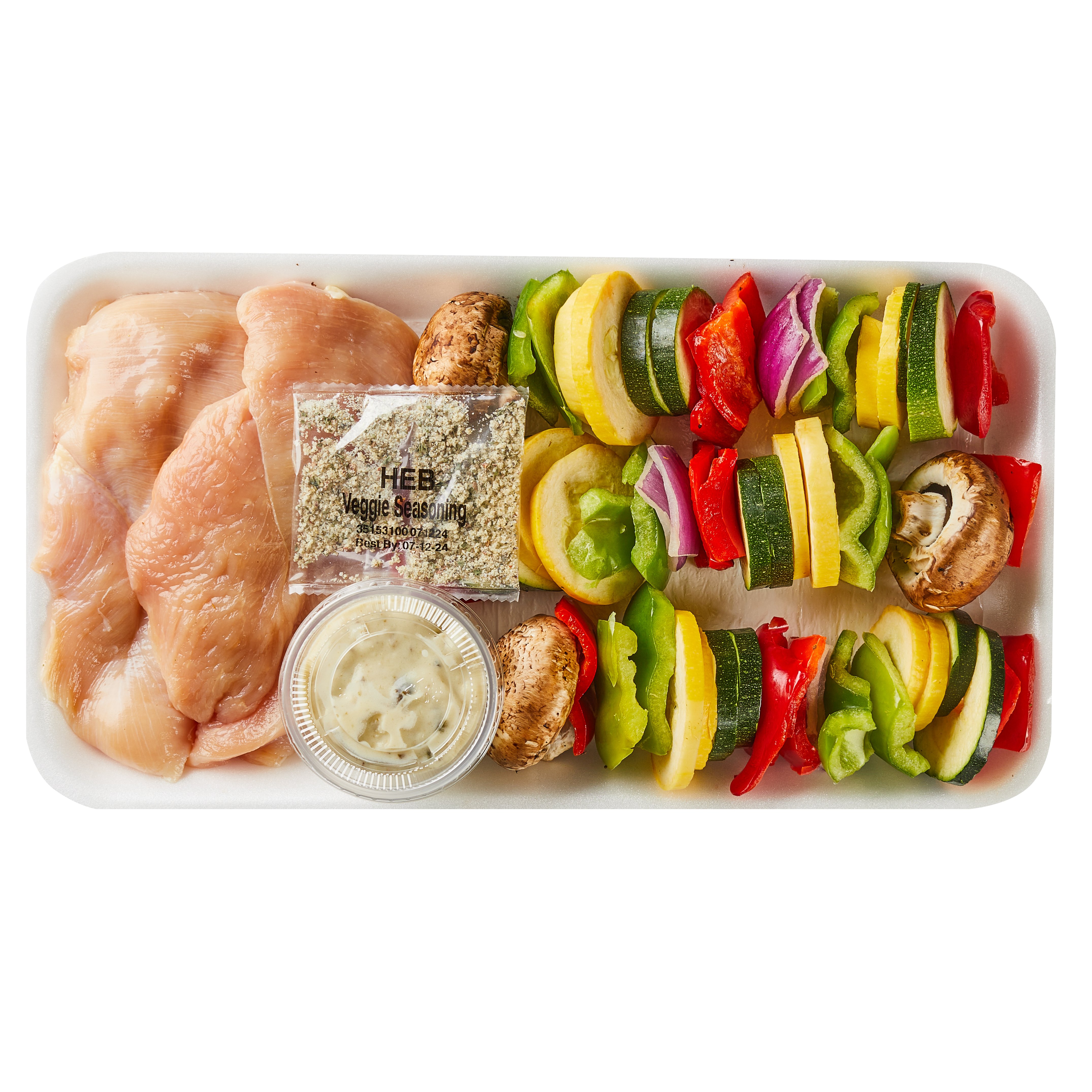 H-E-B Sheet Pan Kit - Poblano Crema Chicken & Veggie Kabobs - Shop ...