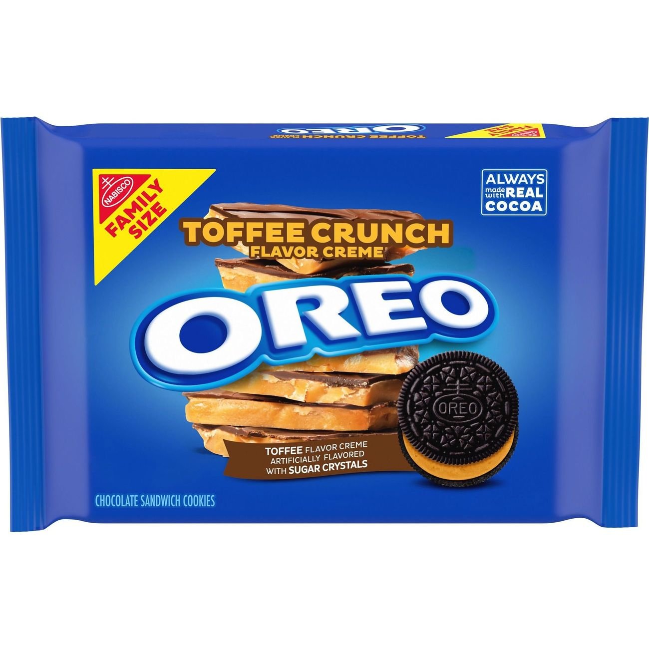OREO Toffee Crunch Creme Chocolate Sandwich Cookies - Family Size ...