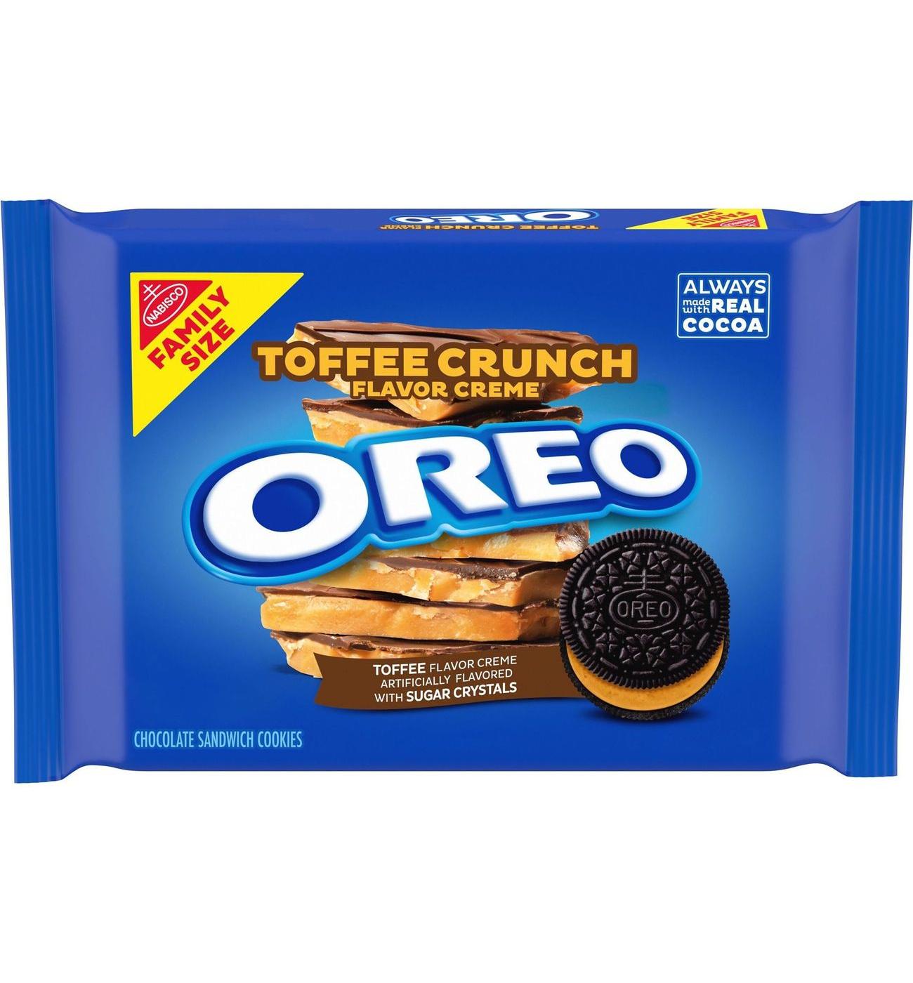 OREO Toffee Crunch Creme Chocolate Sandwich Cookies - Family Size ...