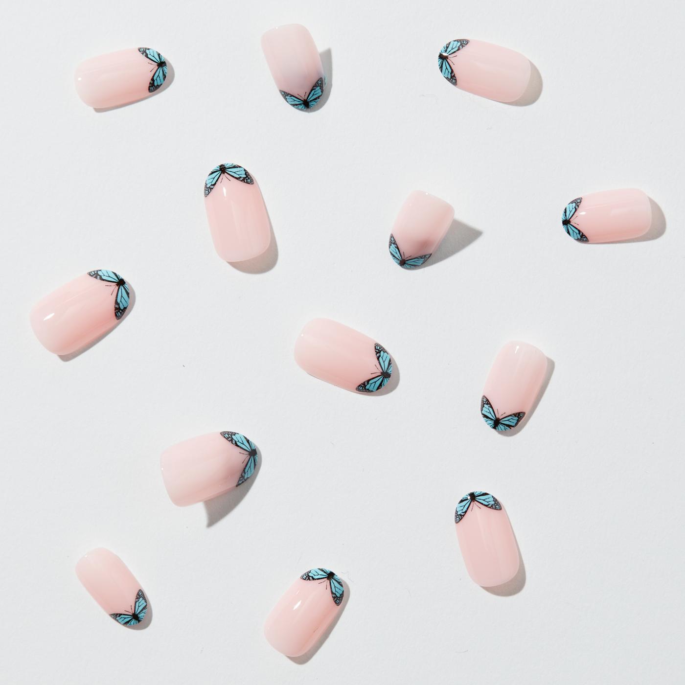 Diosa Flora's Monarch Artificial Nails - Blue Butterflies - Shop Nail ...