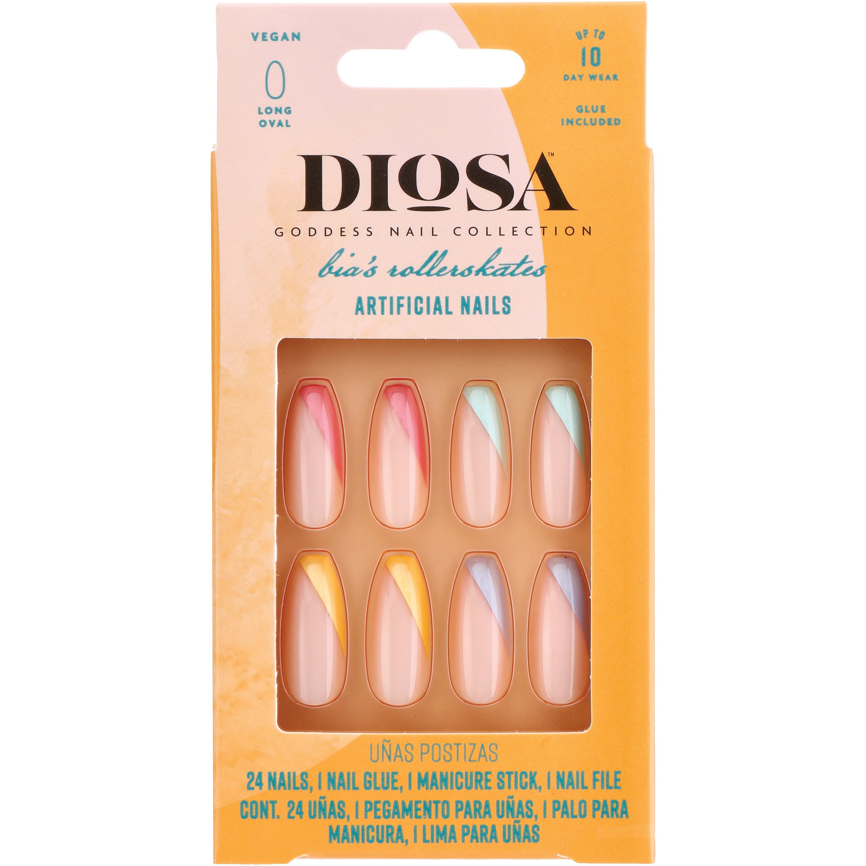 Diosa Bia's Rollerskates Artificial Nails - Multicolor Tips - Shop Nail ...