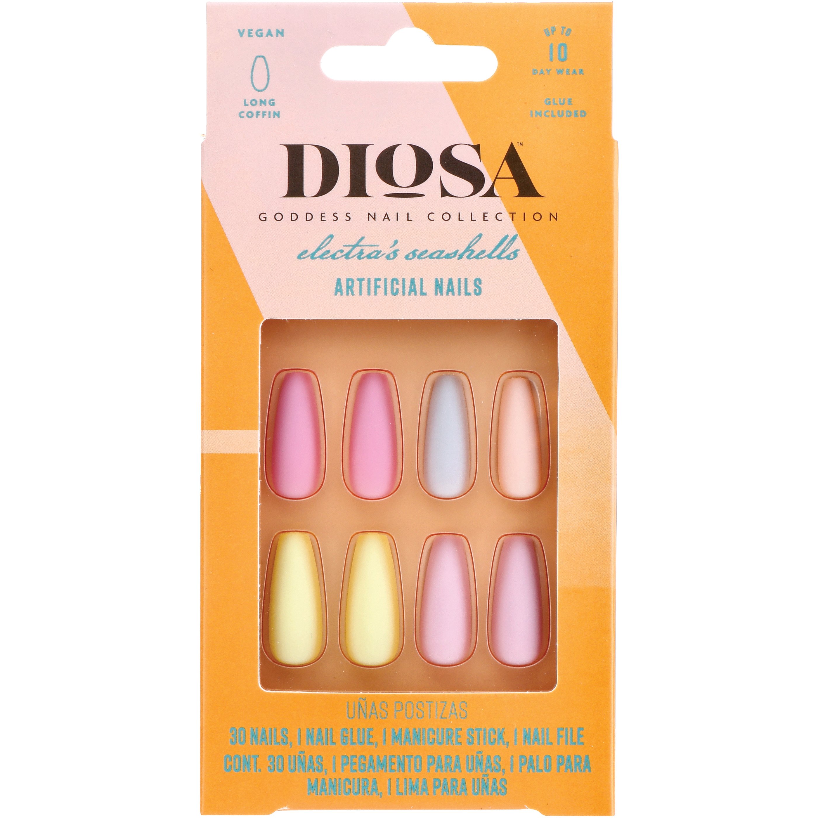 Diosa Electra's Seashells Artificial Nails - Multicolor Pastel - Shop ...