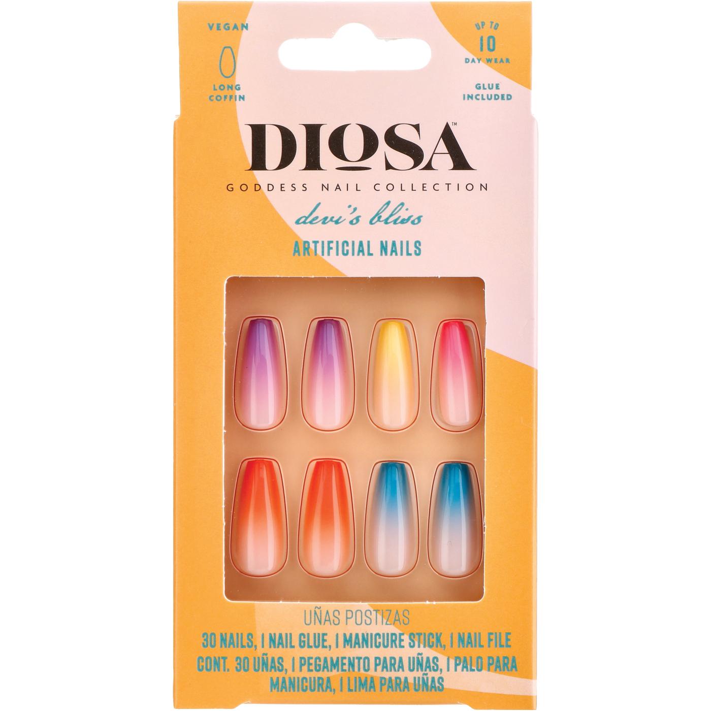 Diosa Devi's Bliss Artificial French Nails - Multicolor Neon - Shop ...
