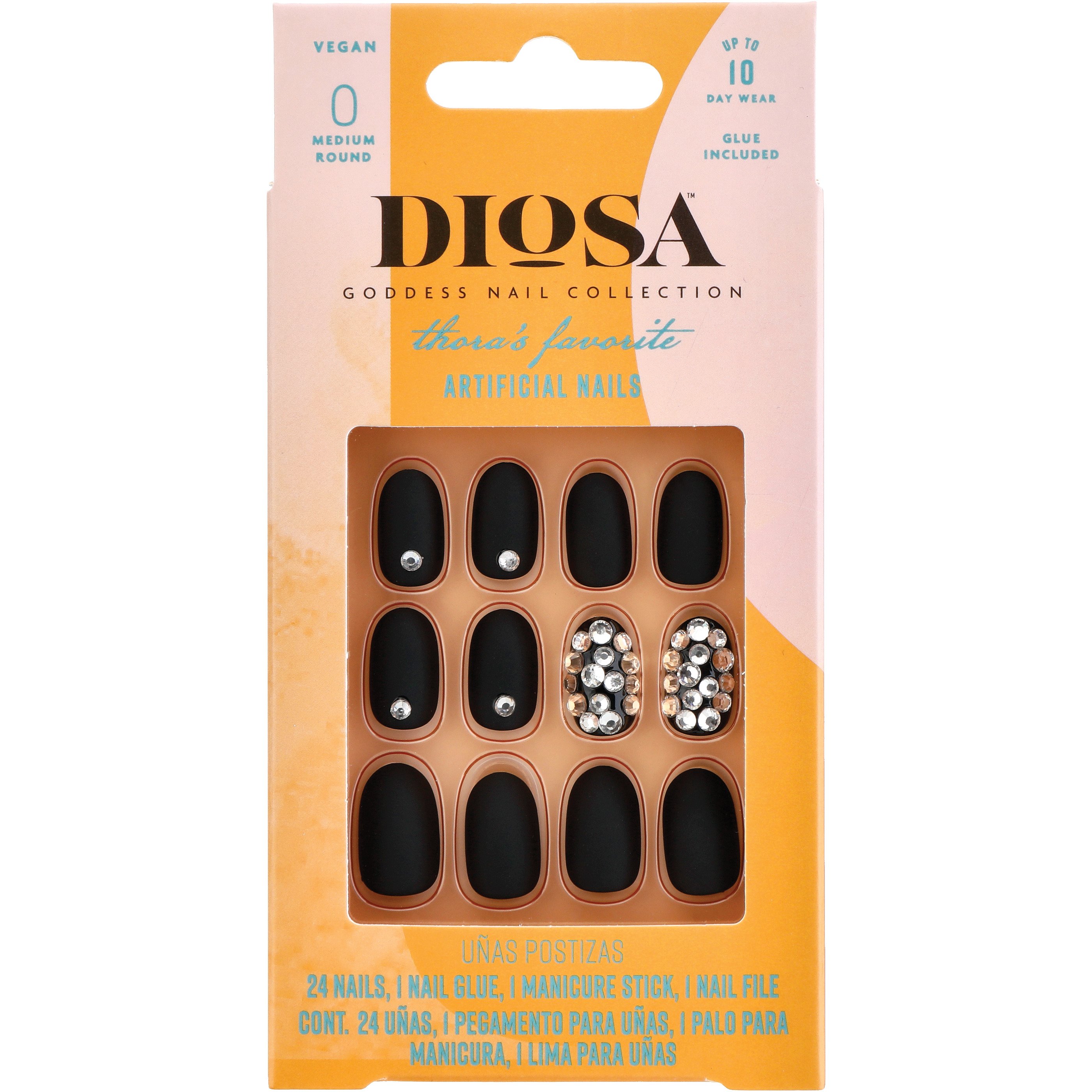 Diosa Thora's Favorite Artificial Nails - Jeweled Black - Shop Nail ...