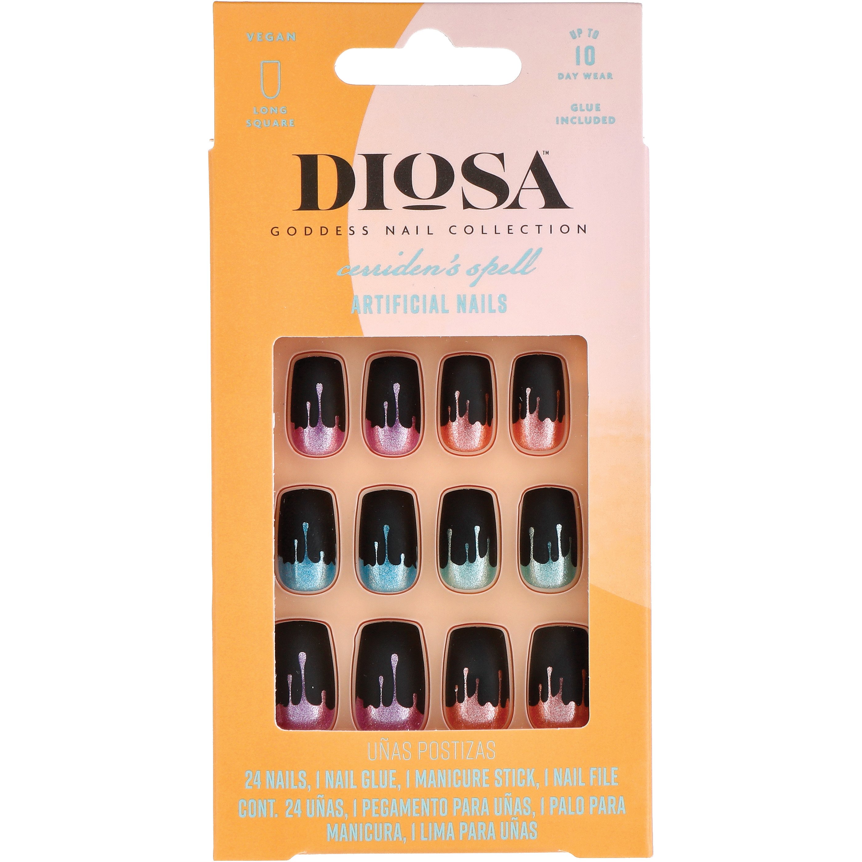 Diosa Cerriden's Spell Artificial Nails - Glitter Matte Black - Shop ...