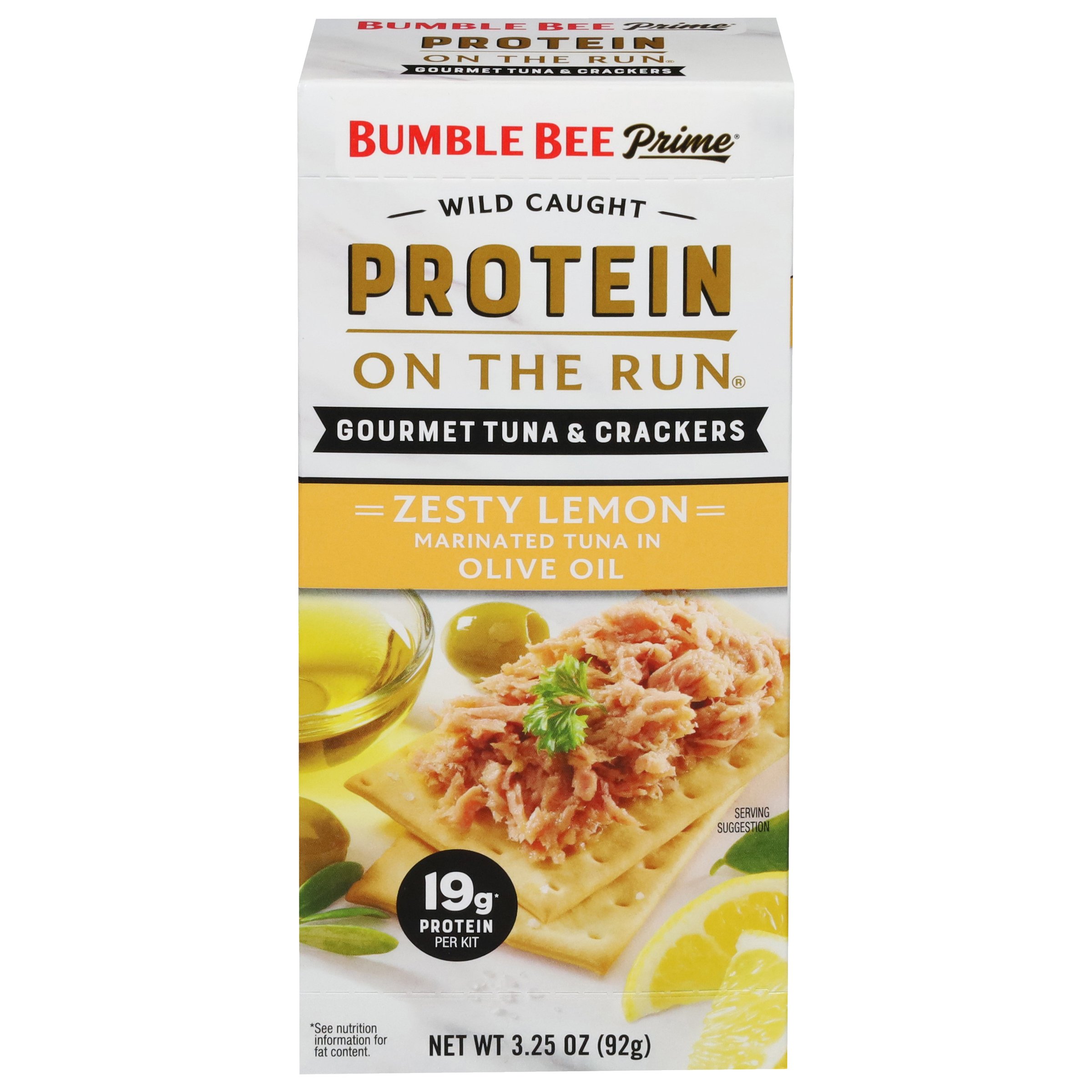 Bumble Bee Protein On The Run Olive Oil & Zesty Lemon Tuna Snack Kit ...