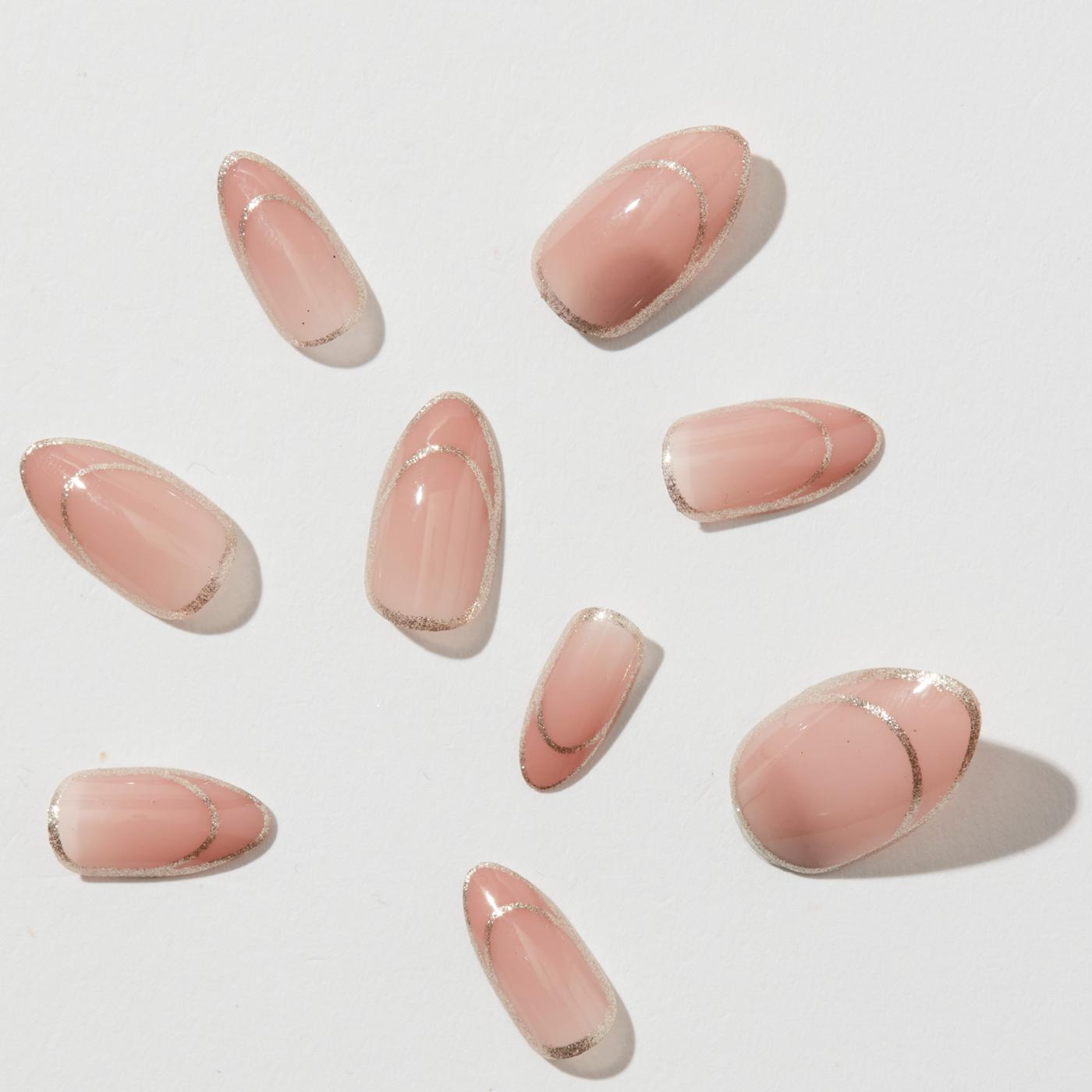 Diosa Ostara's Armor Artificial Nails - Nude & Gold - Shop Nail sets at ...